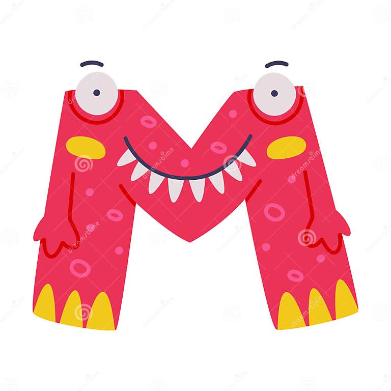 Monster Alphabet with Capital Letter M with Sharp Teeth Vector ... Monster Alphabet with Capital Letter M with Sharp Teeth Vector ...