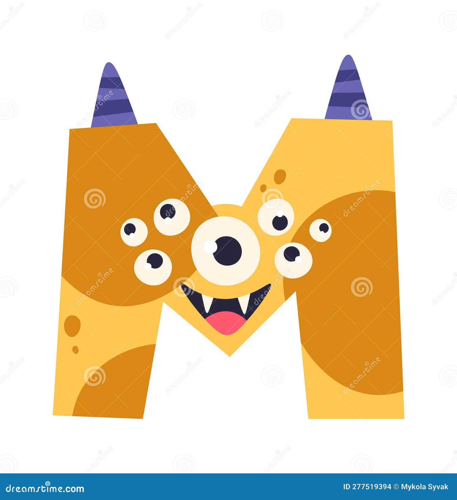 Monster Alphabet M Letter stock vector. Illustration of alphabet ...