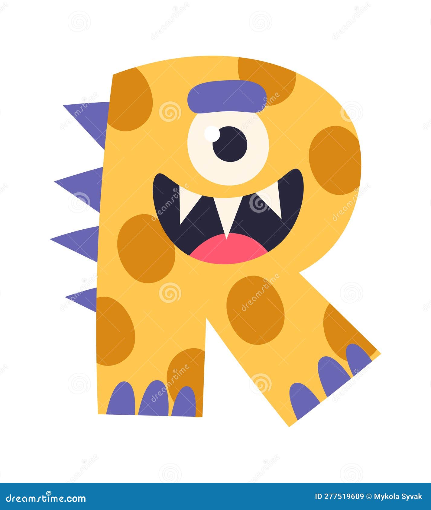 Monster Alphabet R Letter stock vector. Illustration of icon - 277519609