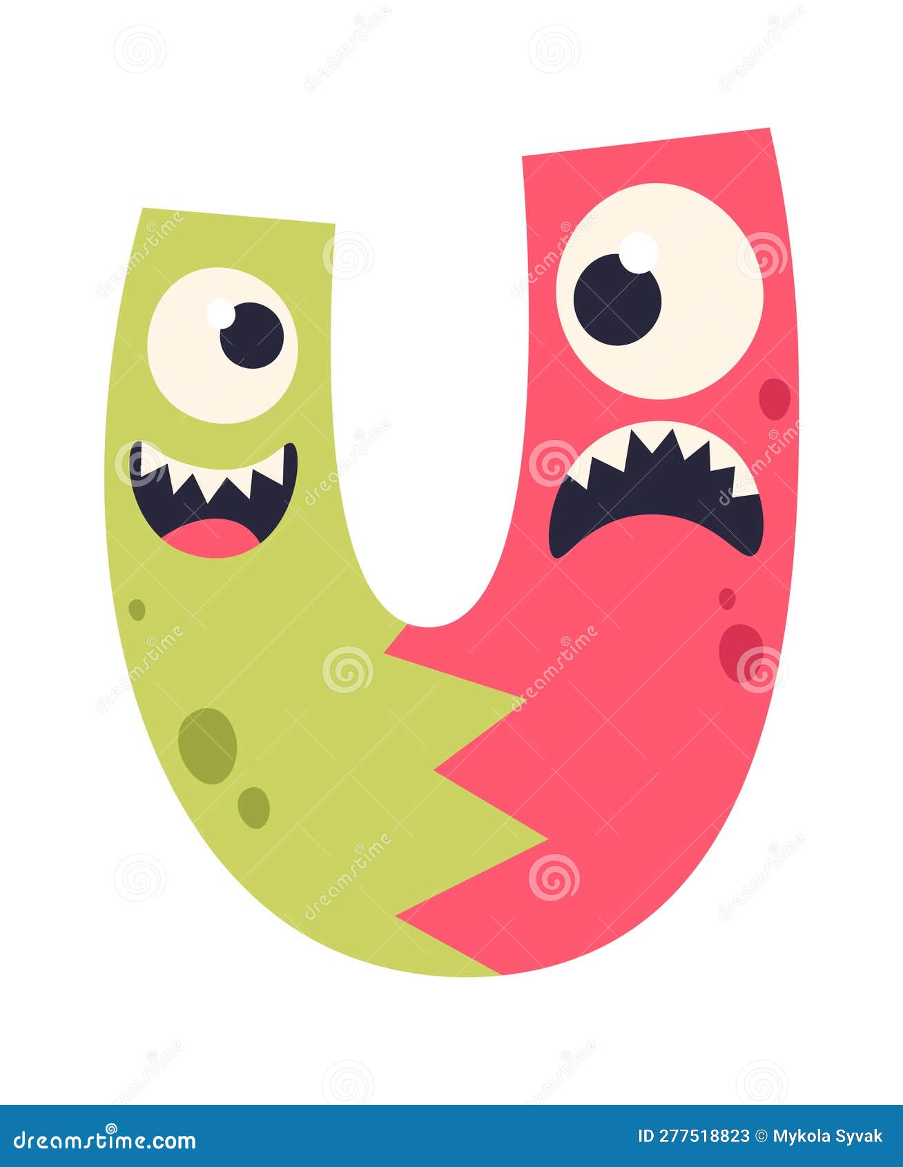 Monster Alphabet U Letter stock vector. Illustration of font - 277518823