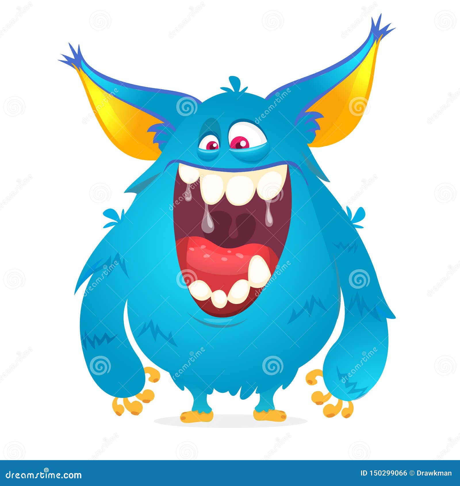 Angry Cartoon Monster. Halloween Vector Illustration. Stock Vector ...