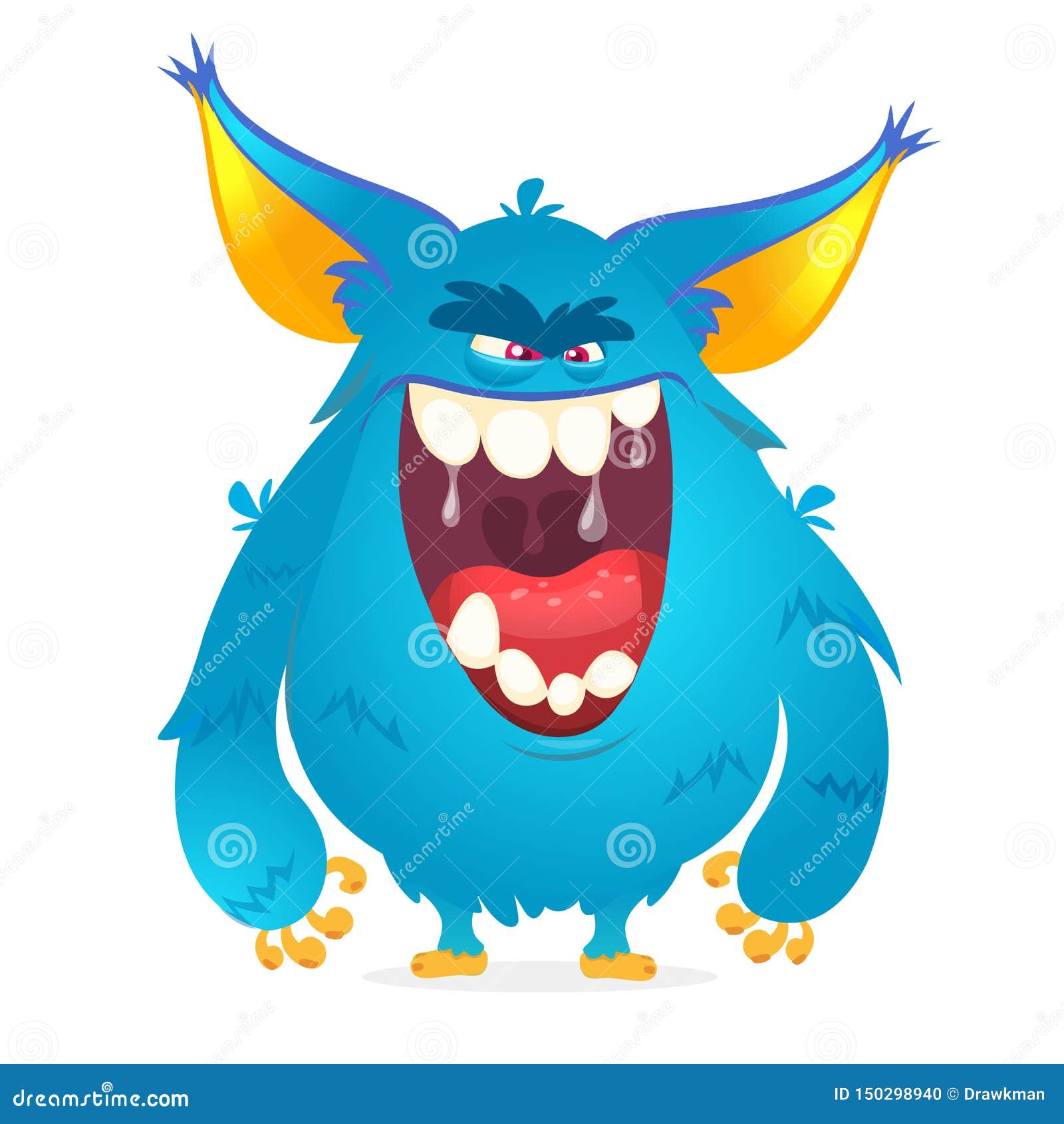 Angry Cartoon Monster. Halloween Vector Illustration Stock Vector ...