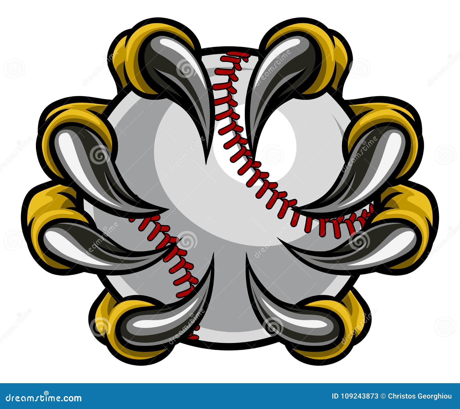 Claw With Baseball Ball Breaking Out Of Background Cartoon Vector ...