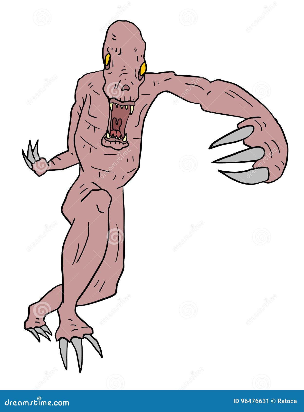 Monster attack stock vector. Illustration of rebel, fantasy - 96476631