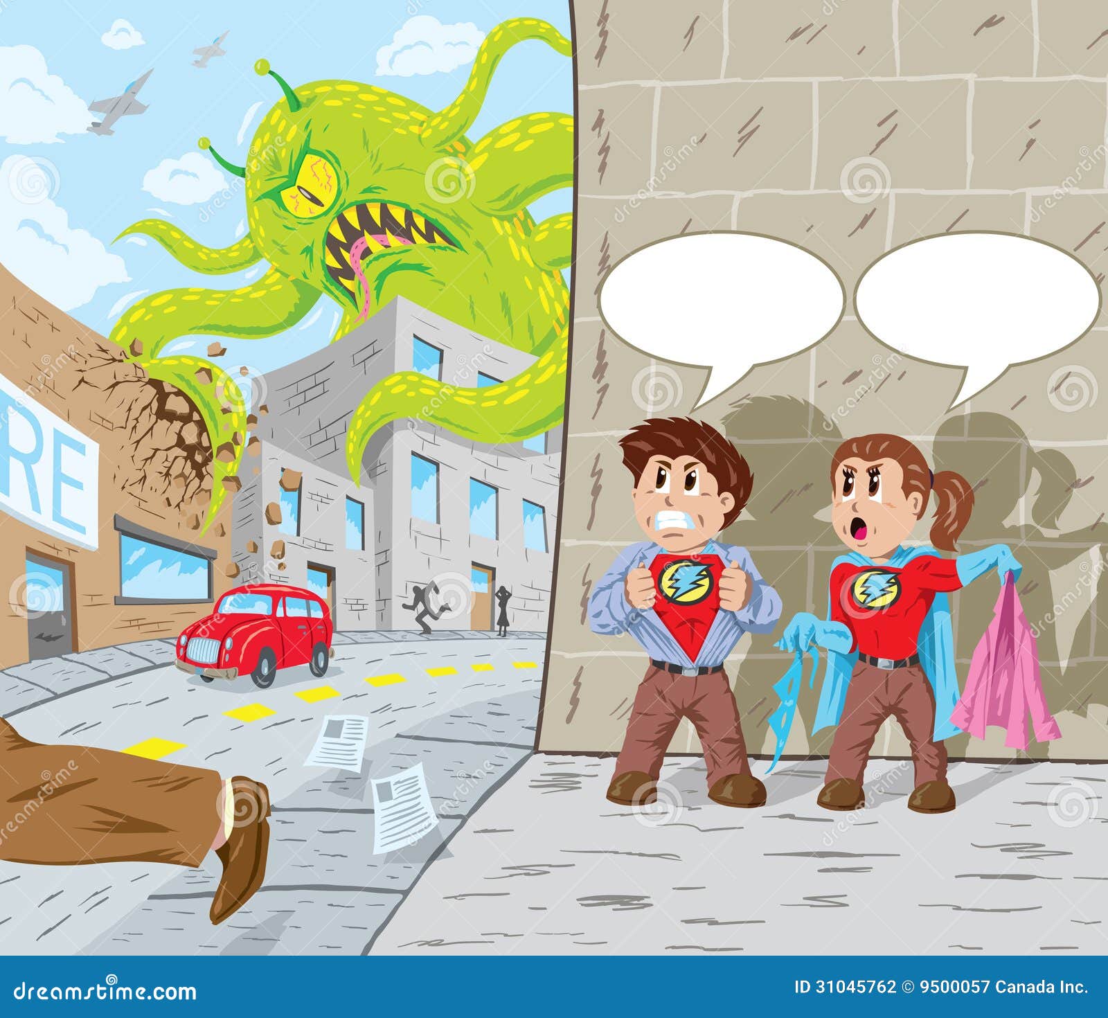 Monster attack stock vector. Image of alien, comic, attack - 31045762