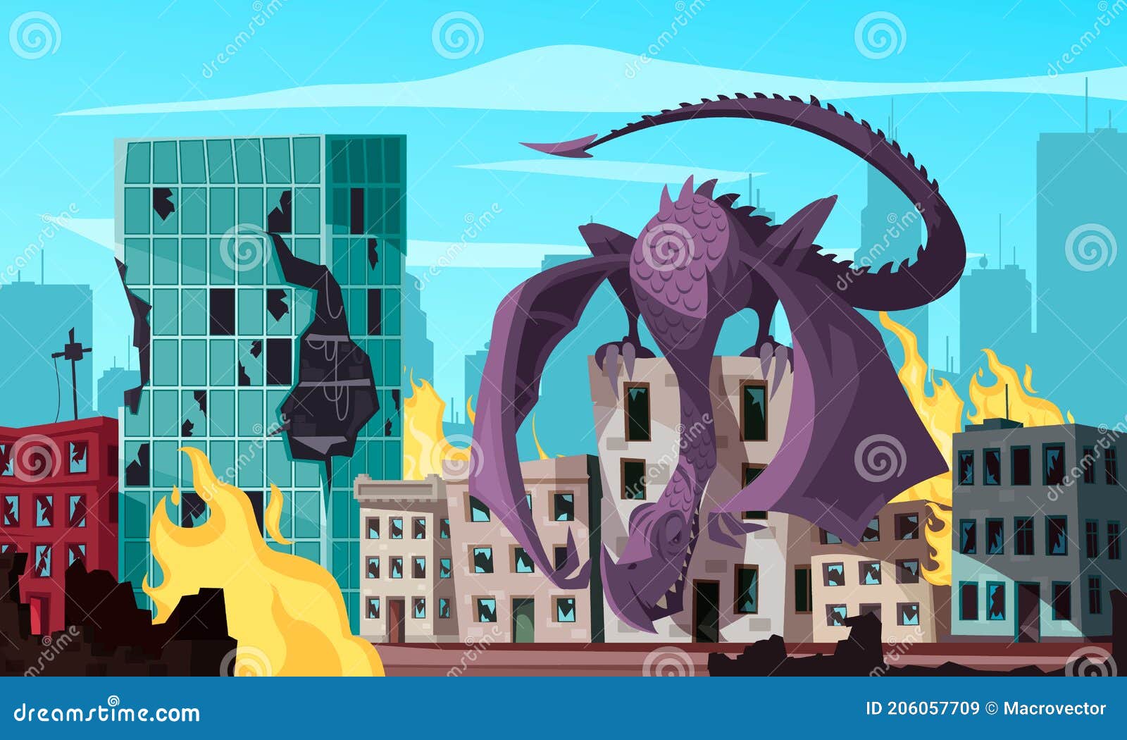 Monster Attacking City Illustration Stock Vector - Illustration of ... Monster Attacking City Illustration Stock Vector - Illustration of ...