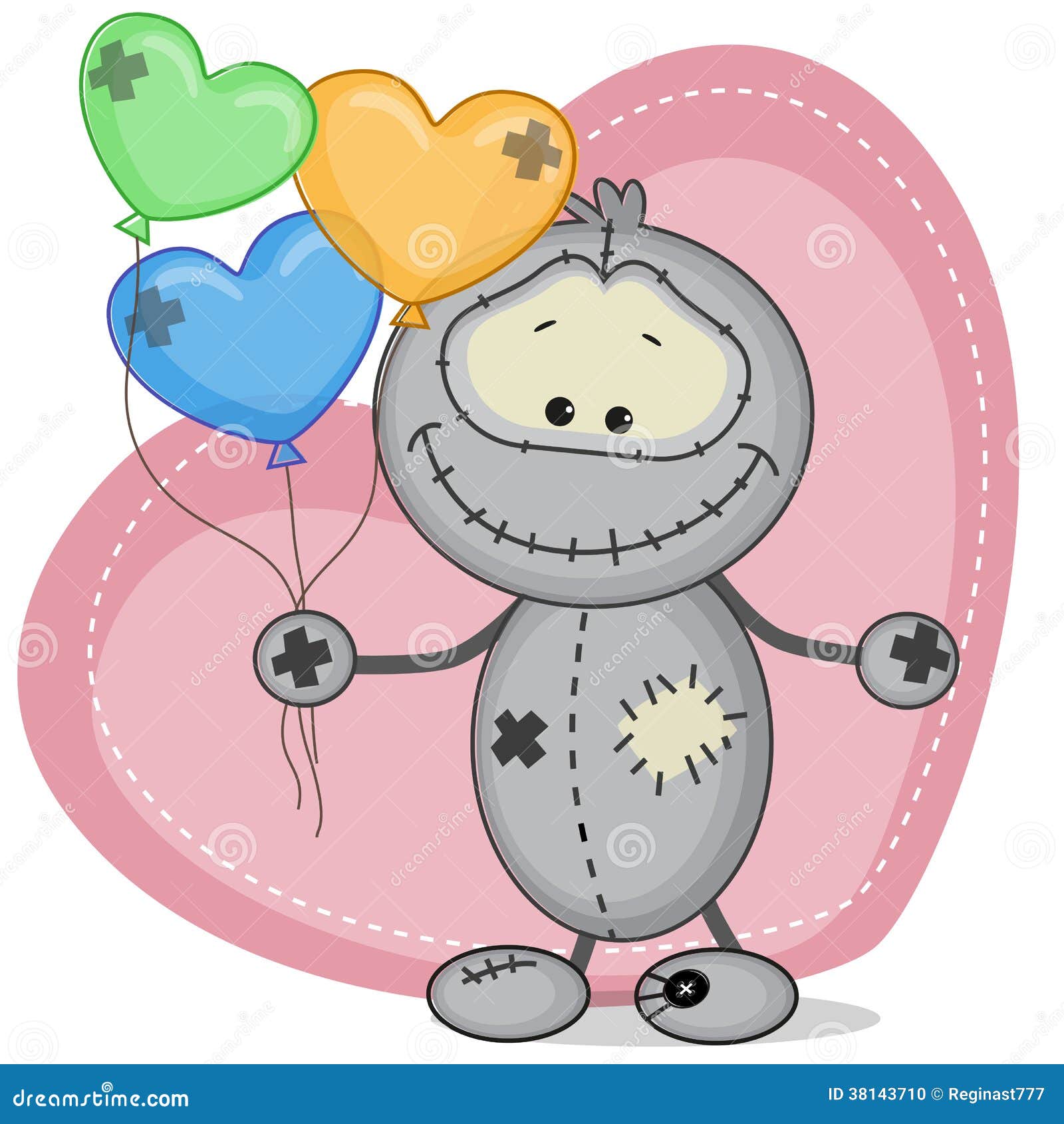 Monster with a balloons stock vector. Illustration of cute - 38143710