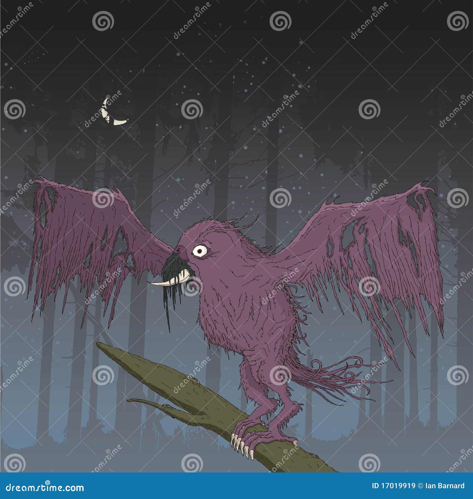 Monster Bird stock vector. Illustration of night, monster - 17019919