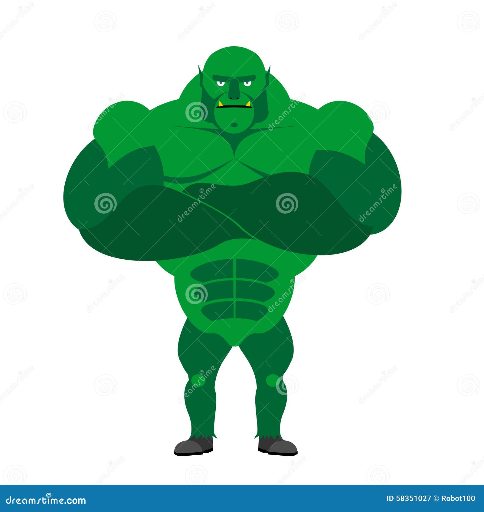 Monster BODYBUILDER on a White Background. Monster with Big Musc Stock ...