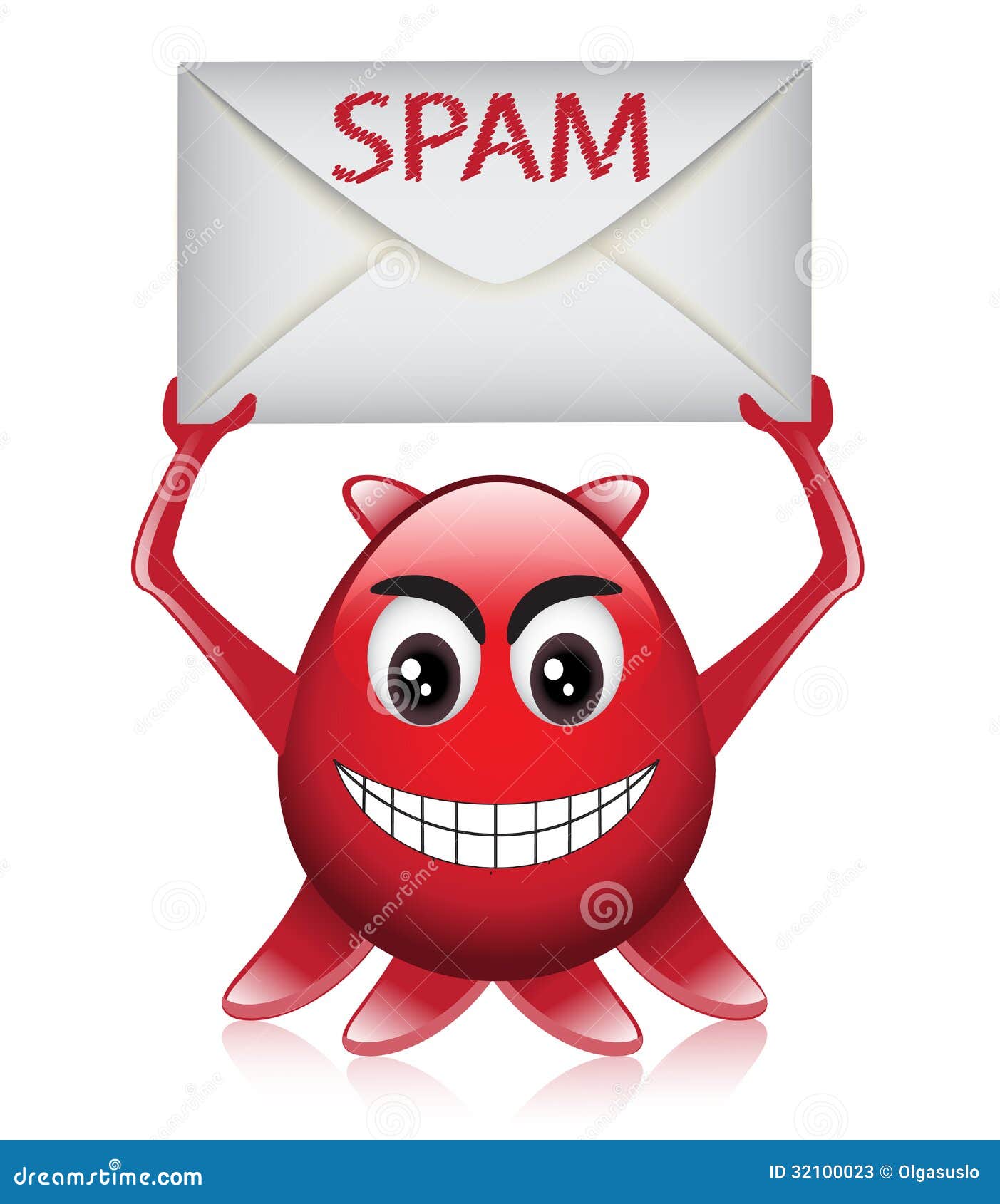 Monster brings spam stock illustration. Illustration of painting - 32100023