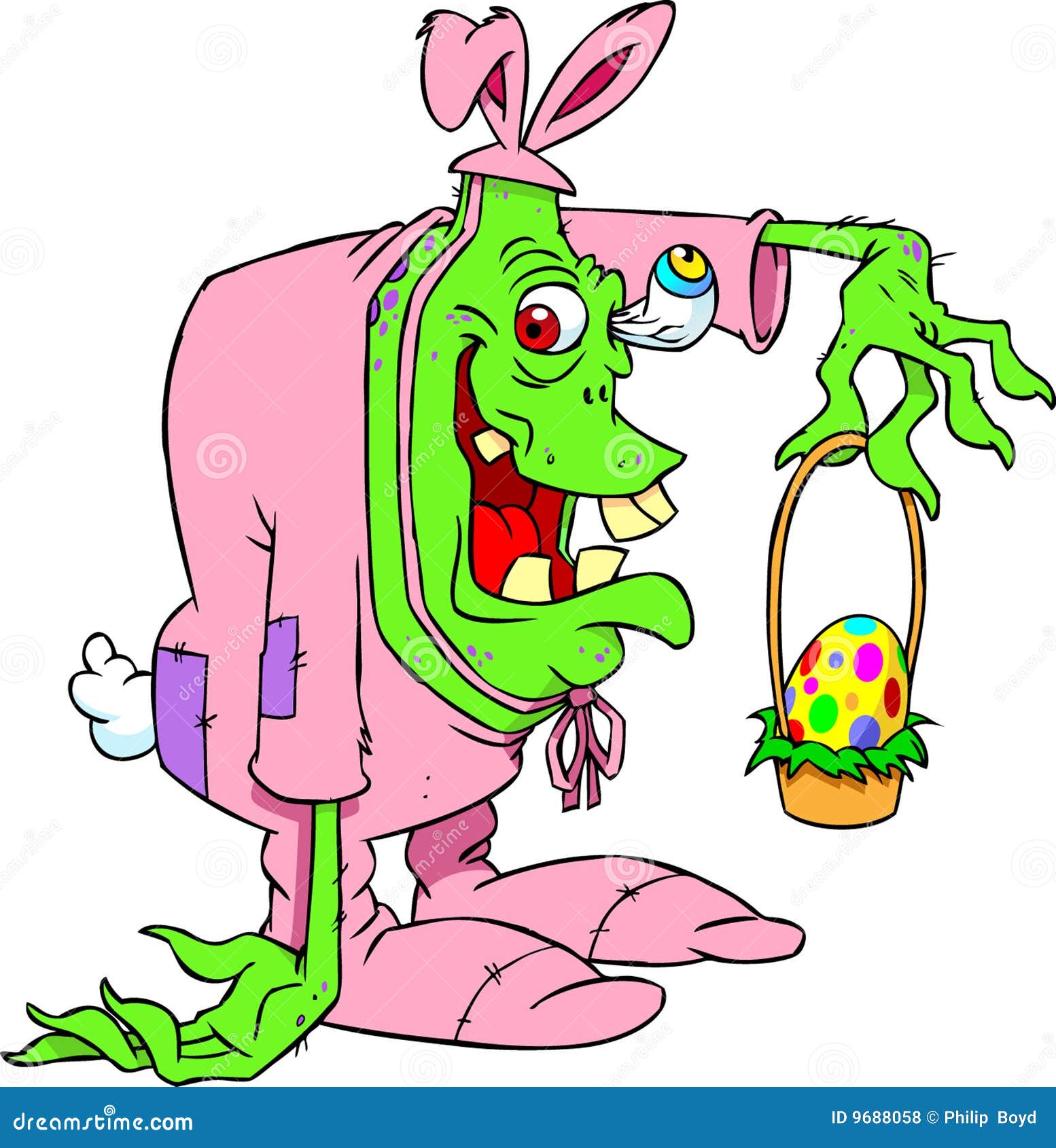 Monster in bunny suit stock vector. Illustration of cartoon - 9688058