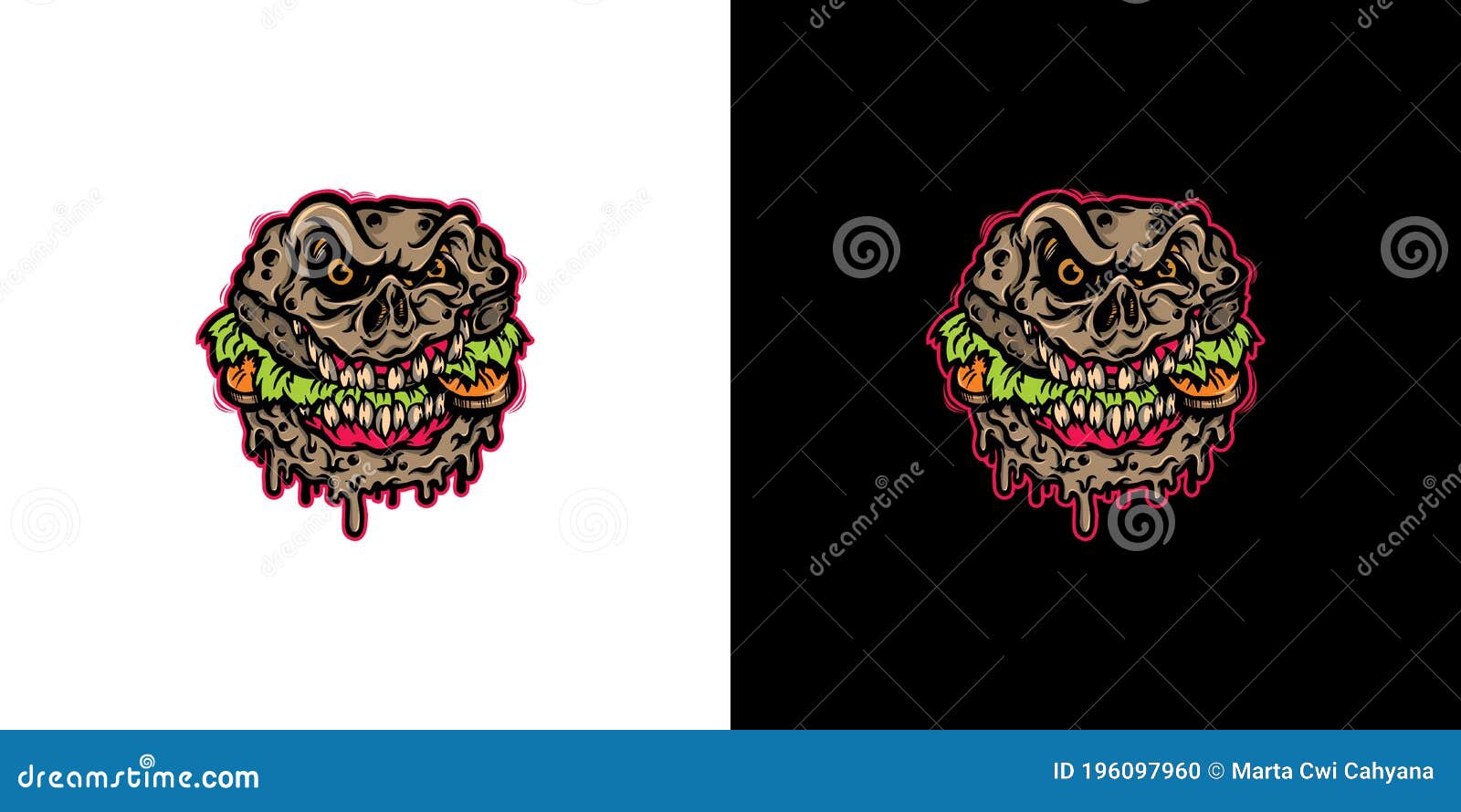 Monster Burger Logo Vector Design Stock Vector - Illustration of lunch ...