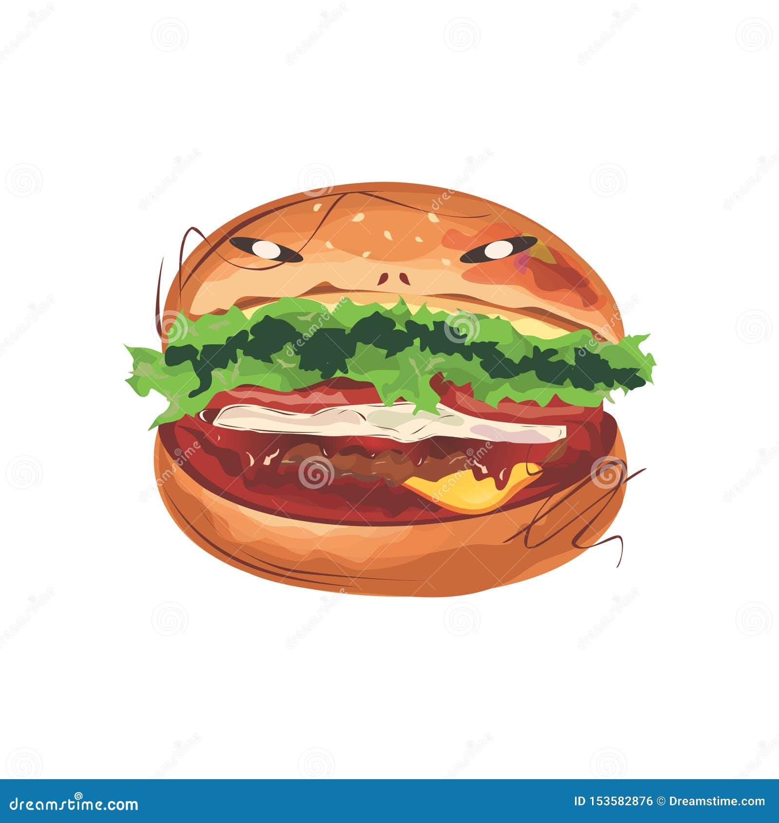 MONSTER BURGER VECTOR ILLUSTRATION, PERFECT FOR RESTAURANT LOGO ...