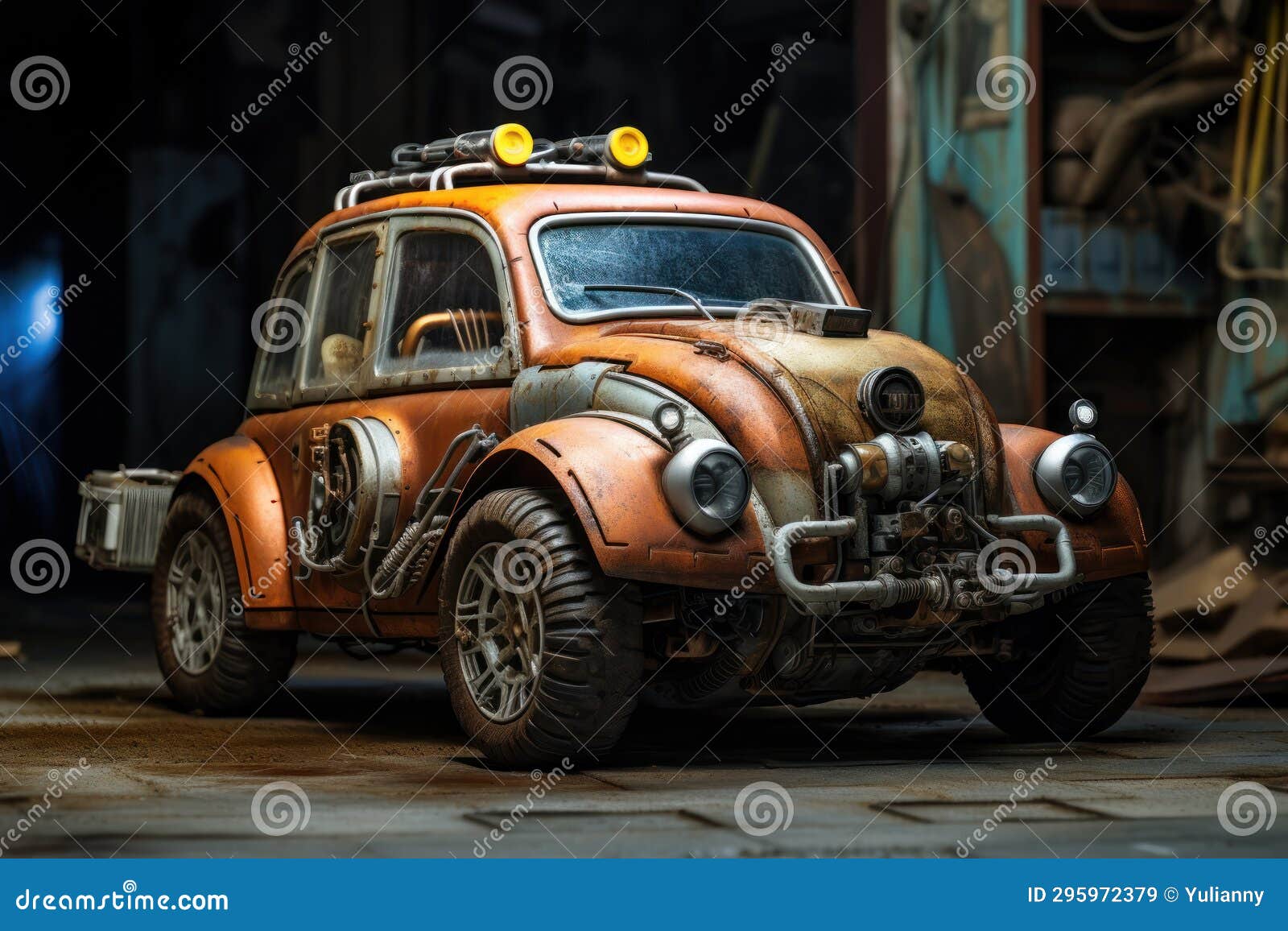 Monster Car in Post Apocalyptic World Stock Image - Image of abandoned ...