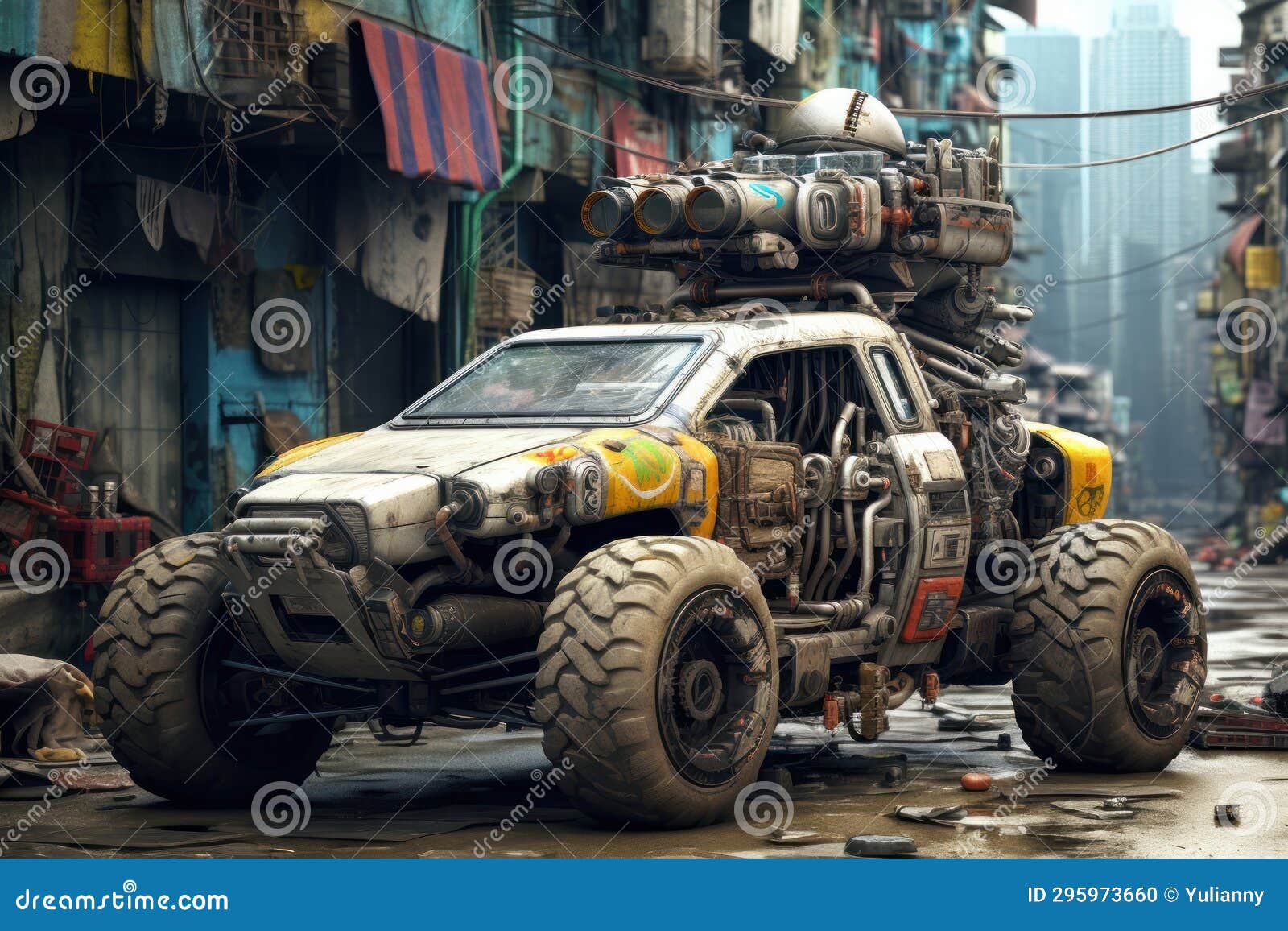 Monster Car in Post Apocalyptic World Stock Photo - Image of vehicle ...