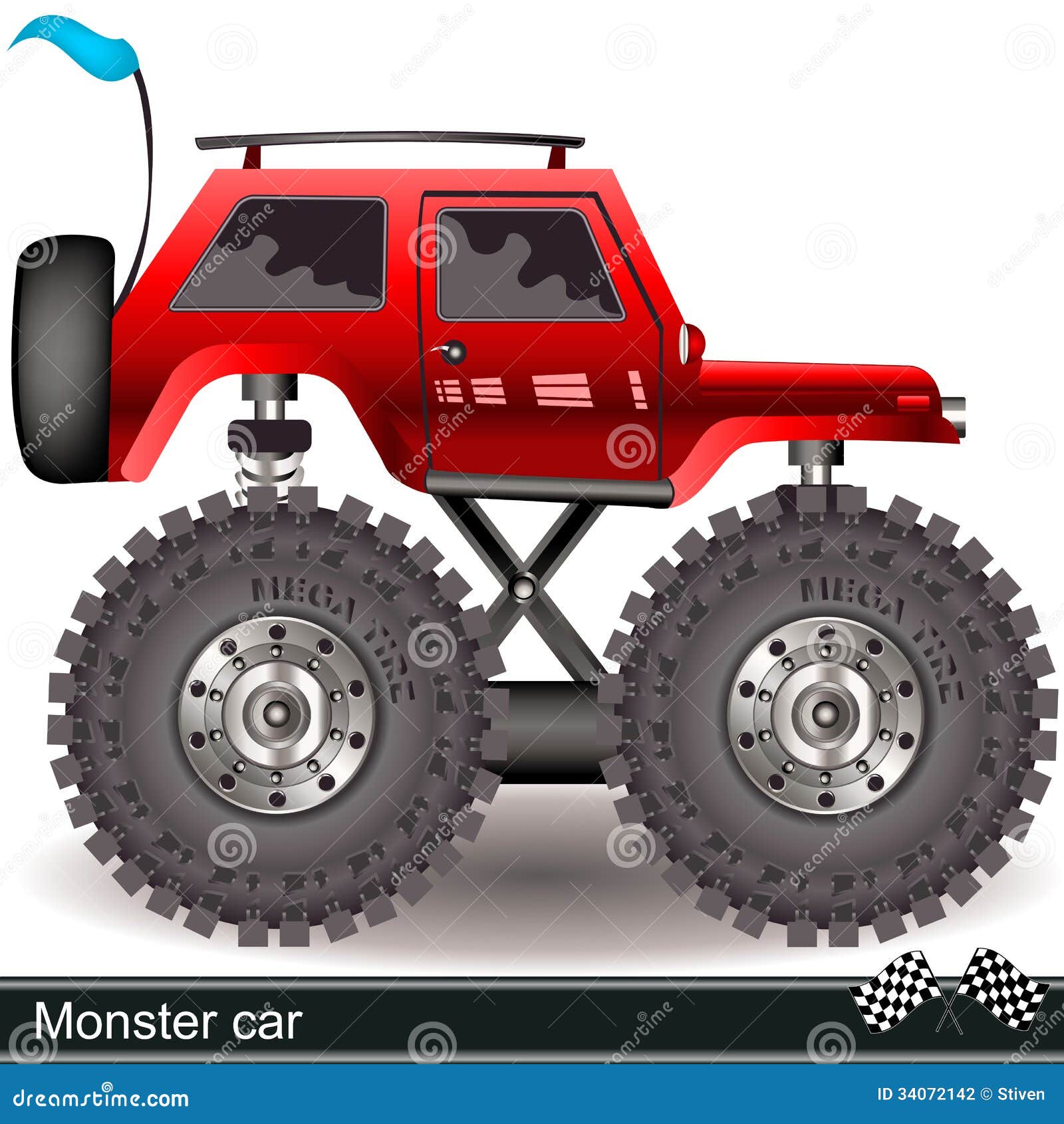 Monster car stock vector. Illustration of large, chrome - 34072142