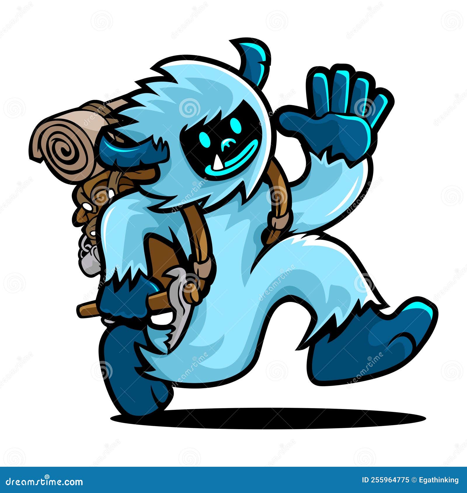 Monster Cartoon Character is Doing Mountain Climbing Stock Vector ...