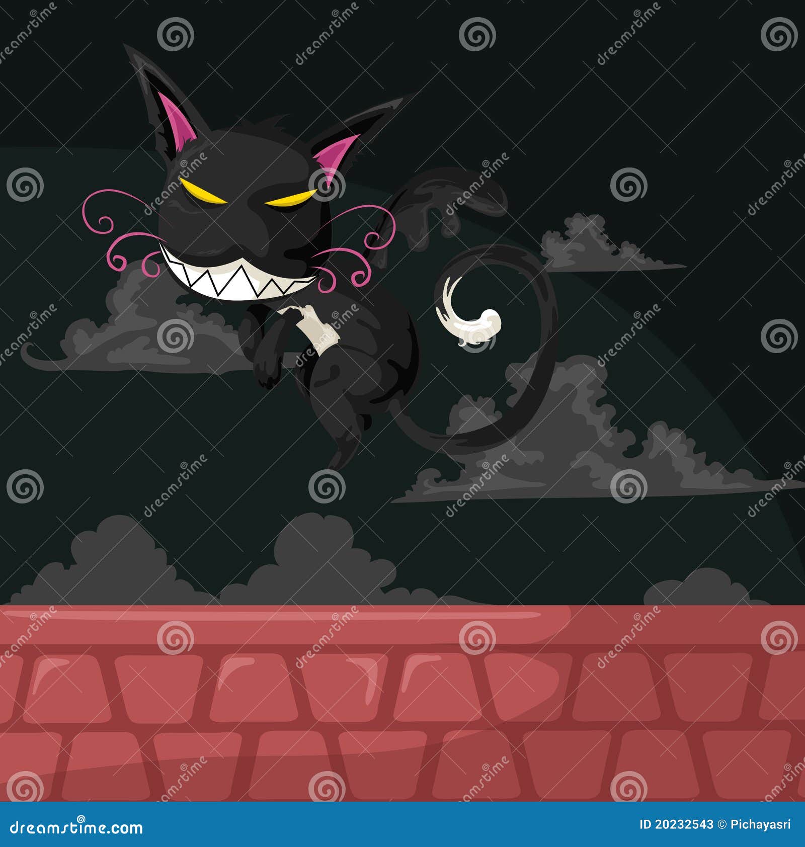 Monster cat stock vector. Illustration of icon, cute - 20232543