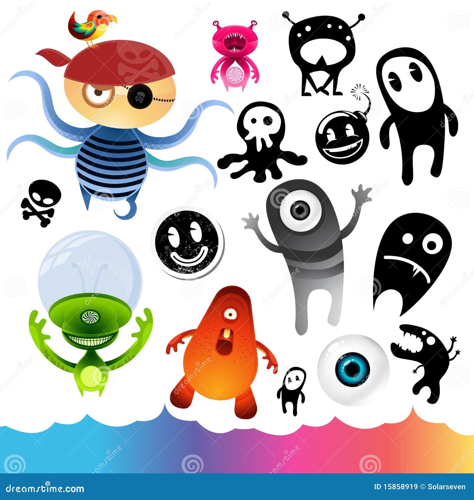 Monster Character Elements stock vector. Illustration of cartoon - 15858919