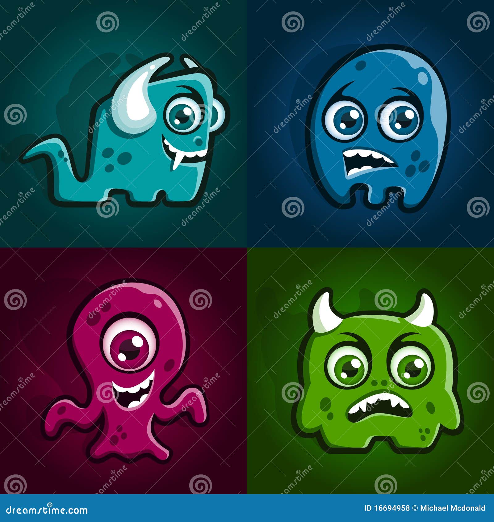 Monster characters stock vector. Illustration of element - 16694958