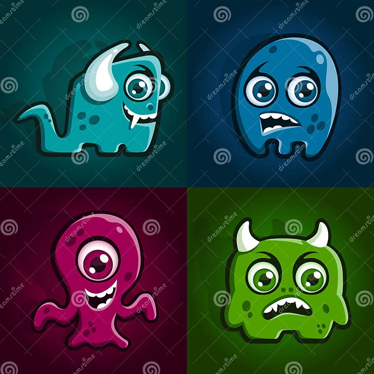 Monster characters stock vector. Illustration of element - 16694958