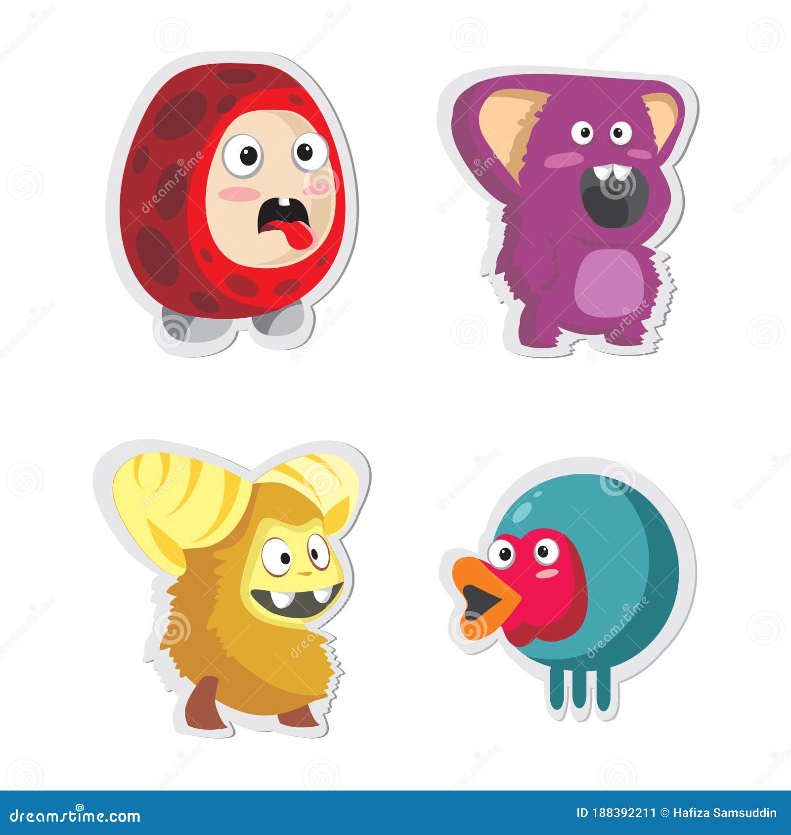 Monster Characters. Vector Illustration Decorative Design Stock Vector ...