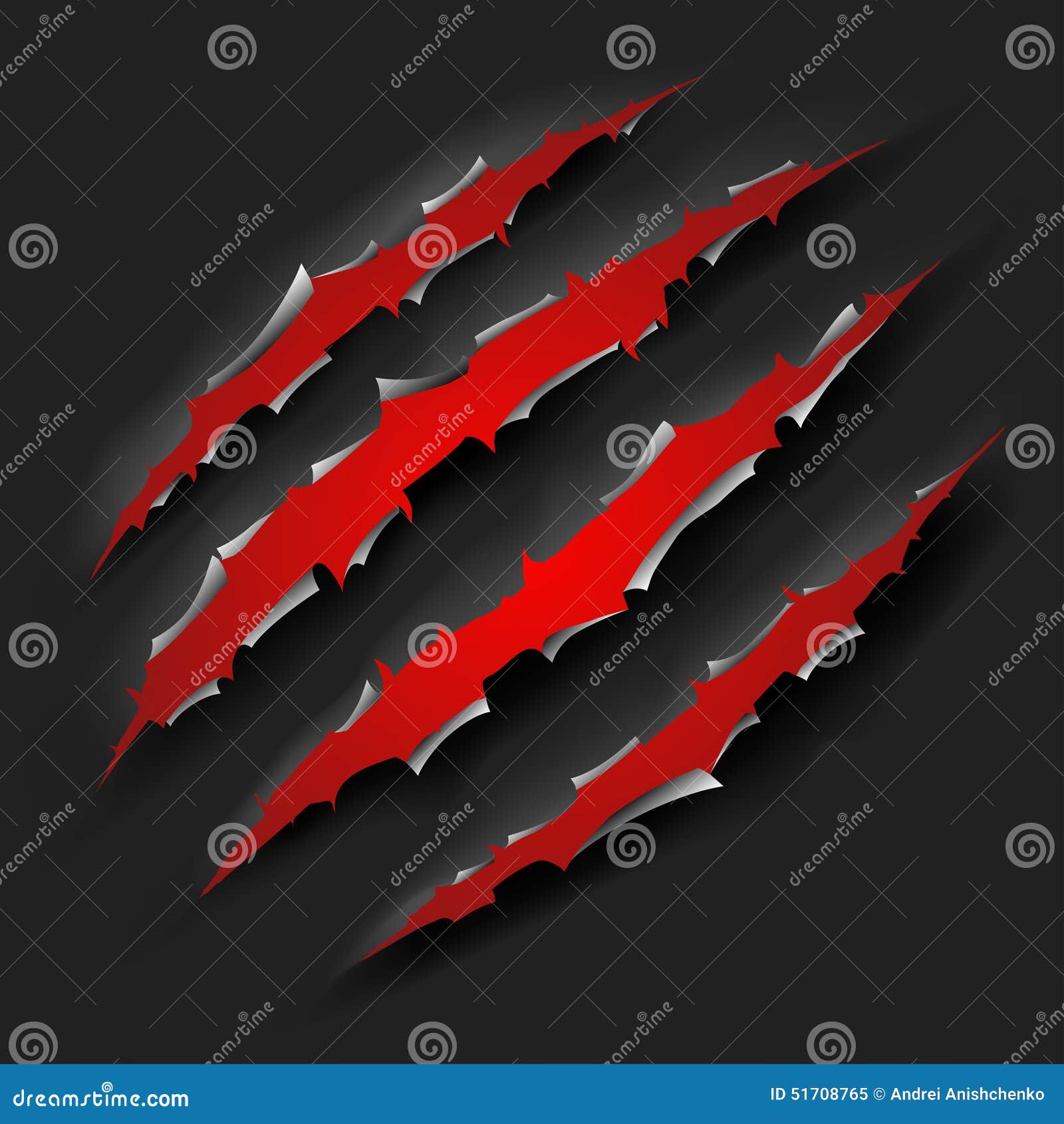 Monster Claw Breaking Through Background Vector Illustration ...