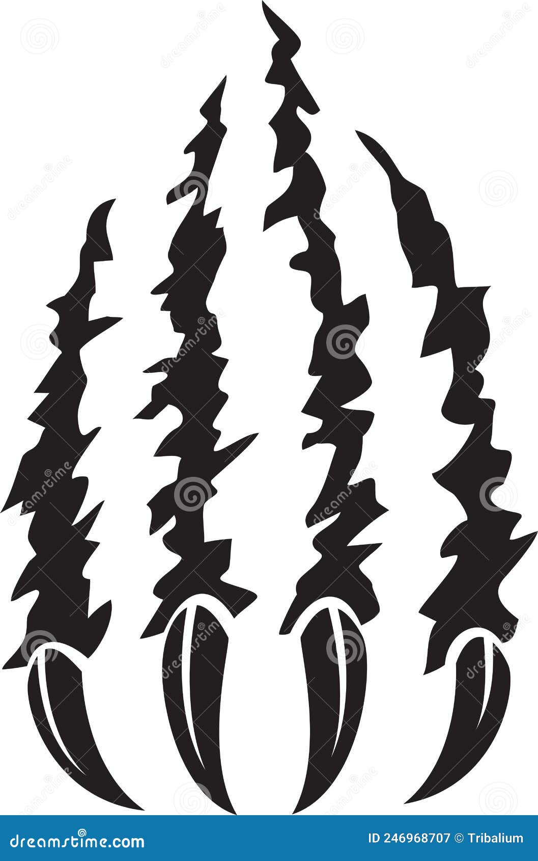 Monster Claw Black White Vector Stock Illustration - Illustration of ...