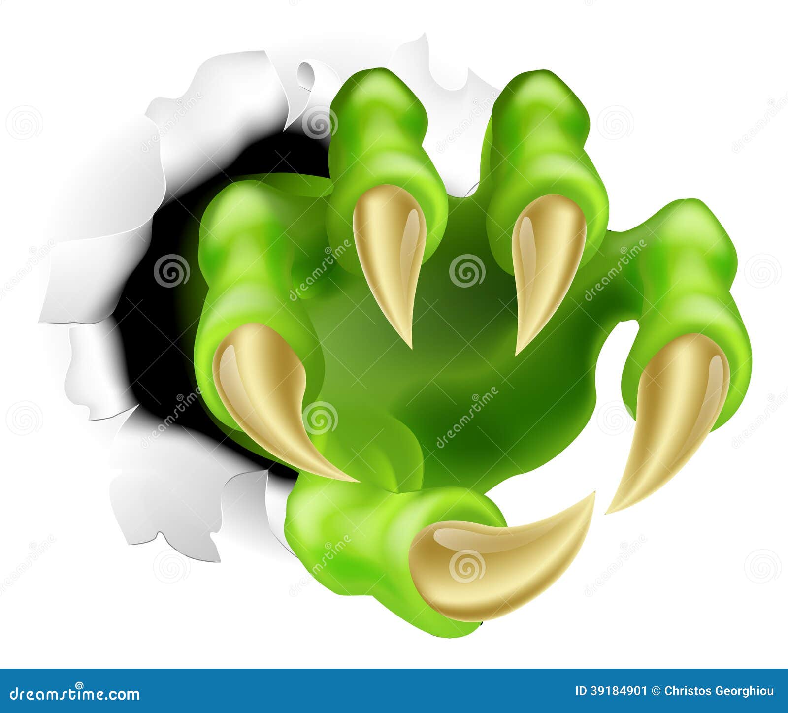 Monster Tear Claw Scratch Mark. Llion Break Paper Isolated On ...