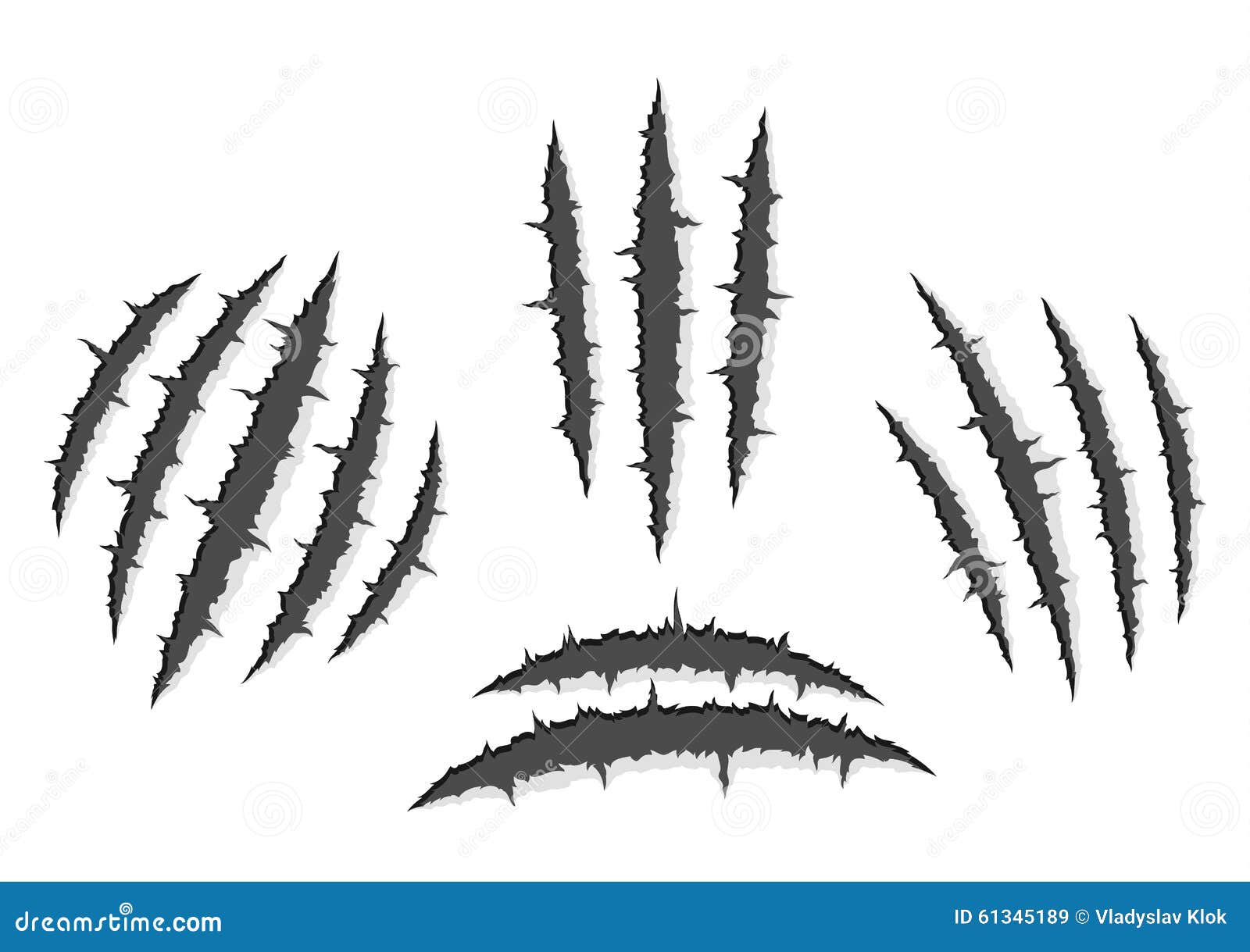 Monster Claw, Hand Scratch, Rip Through White Background Cartoon Vector ...