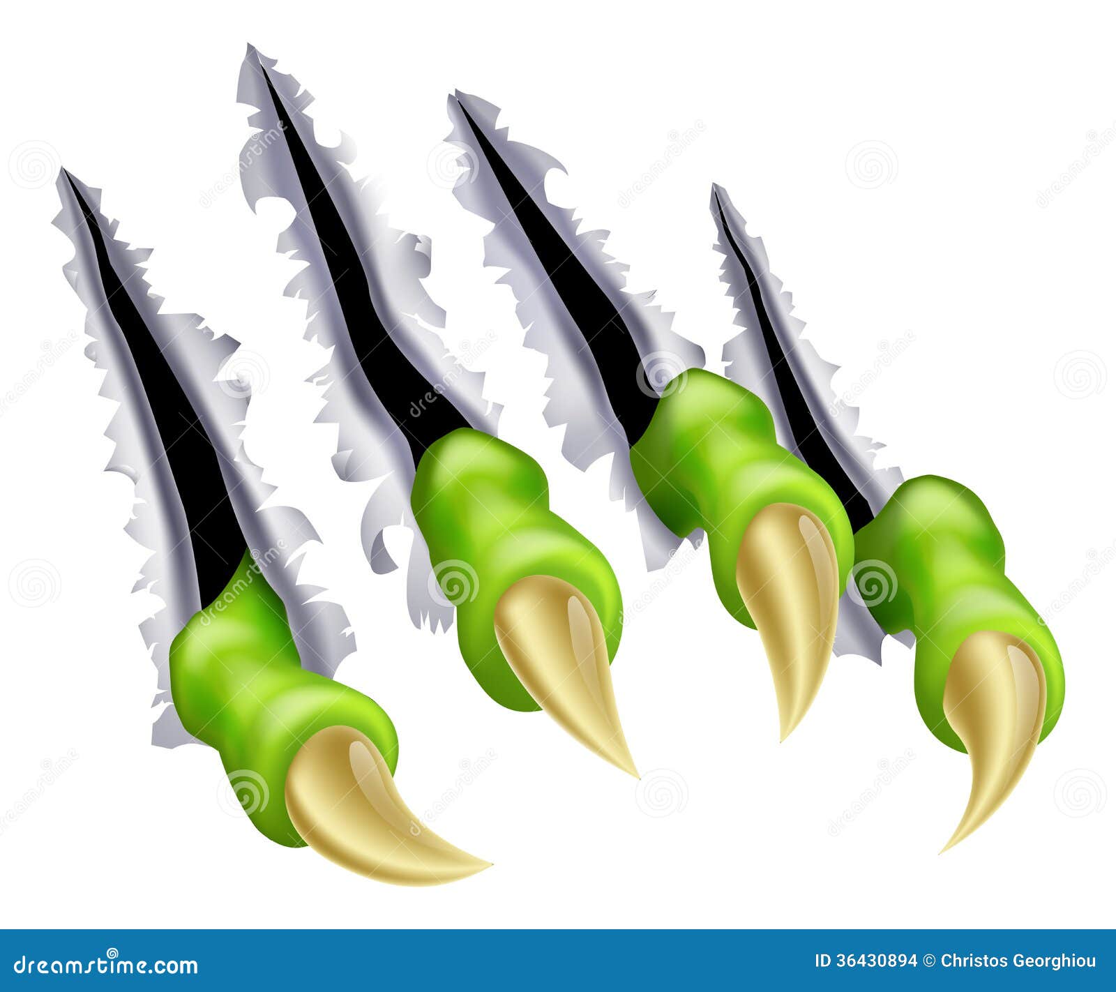 Claw Rips. Realistic Ripped Marks. Beast Cut. Monsters Lacerations ...