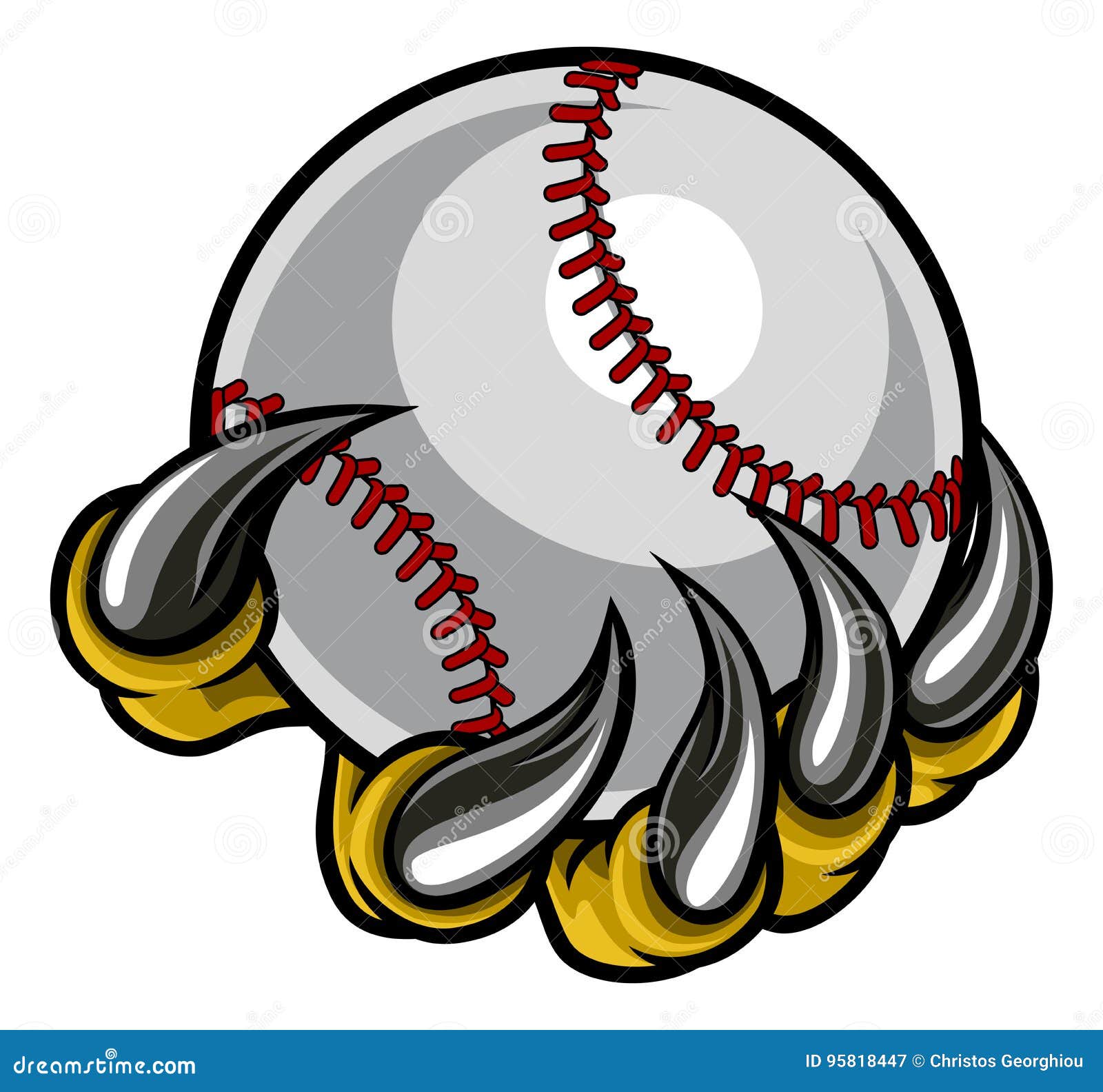 Claw With Baseball Ball Breaking Out Of Background Cartoon Vector ...