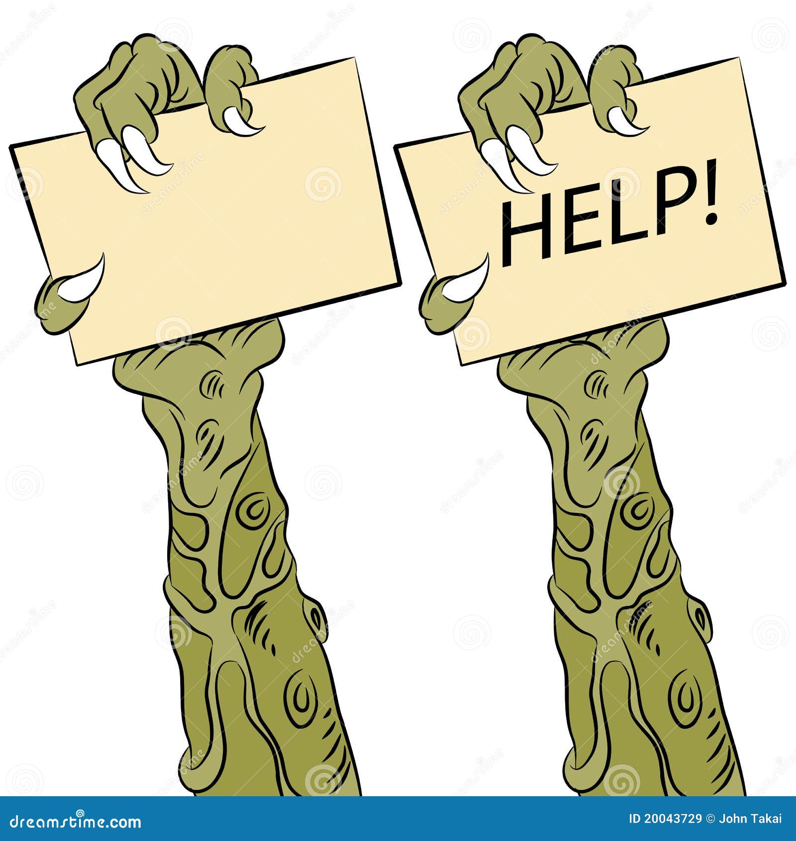 Monster Claw Holding Sign stock vector. Illustration of hand - 20043729