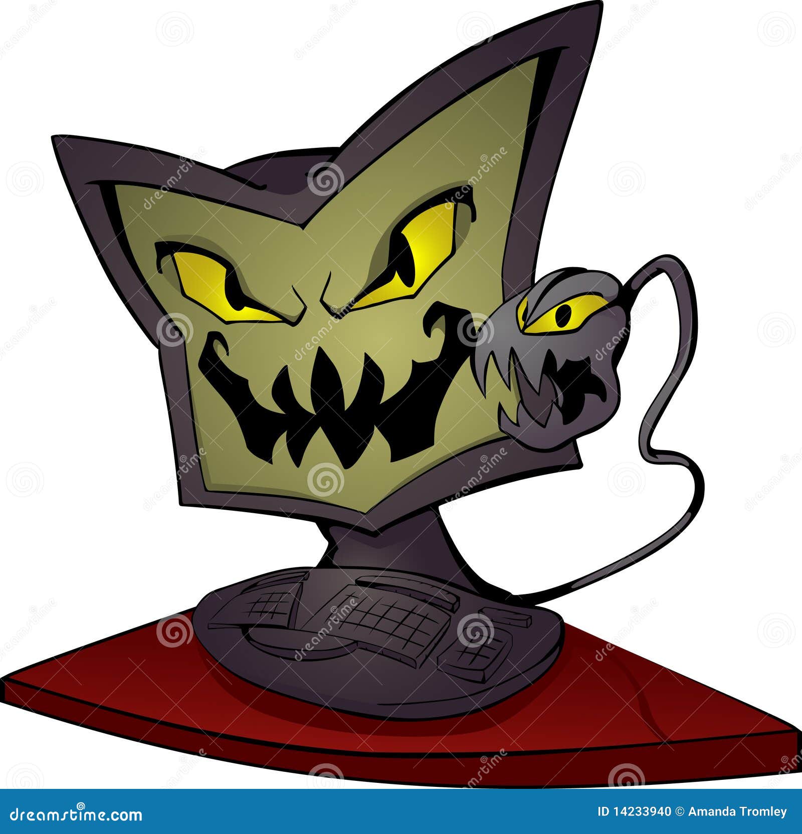 Monster Computer stock vector. Illustration of angry - 14233940