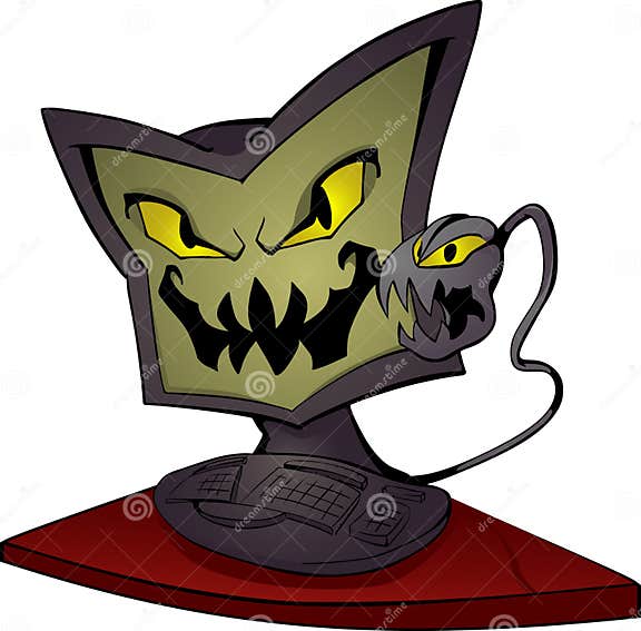 Monster Computer stock vector. Illustration of angry - 14233940