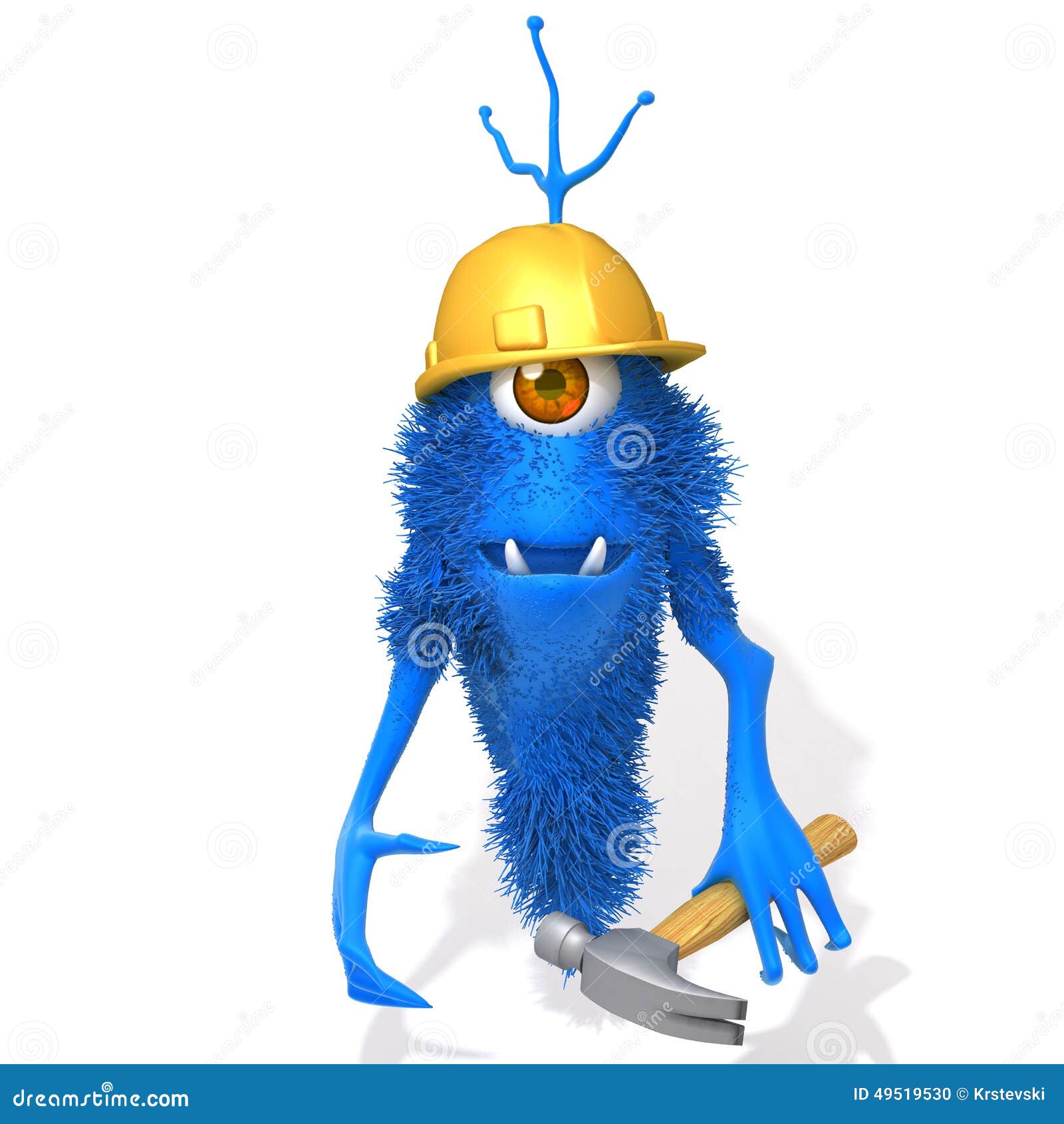 Monster Construction Worker 3d Illustration Stock Illustration ...