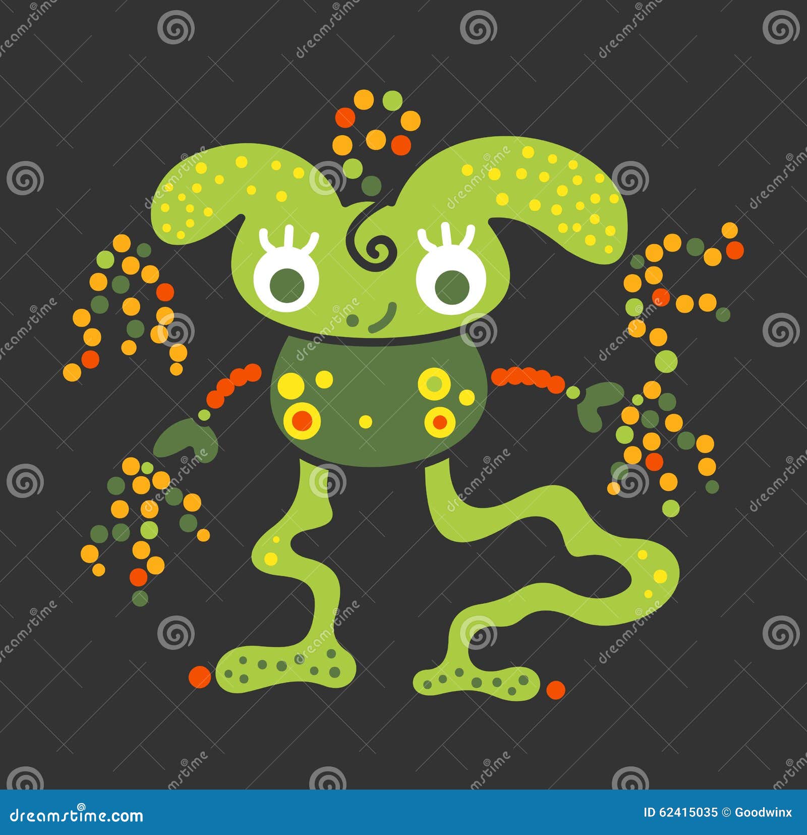Monster Creature Essence Bacteria Virus UFO Alien Relaxed Stock Vector ...