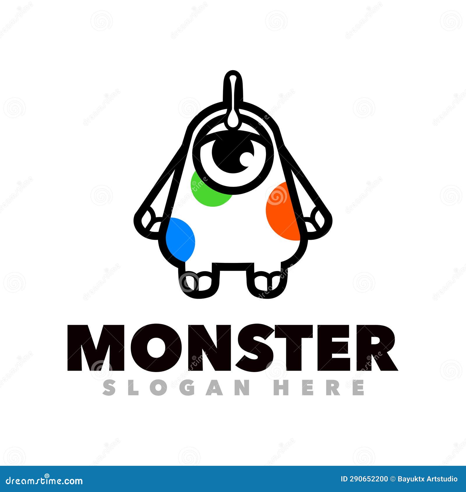 Monster line art stock vector. Illustration of drawing - 290652200