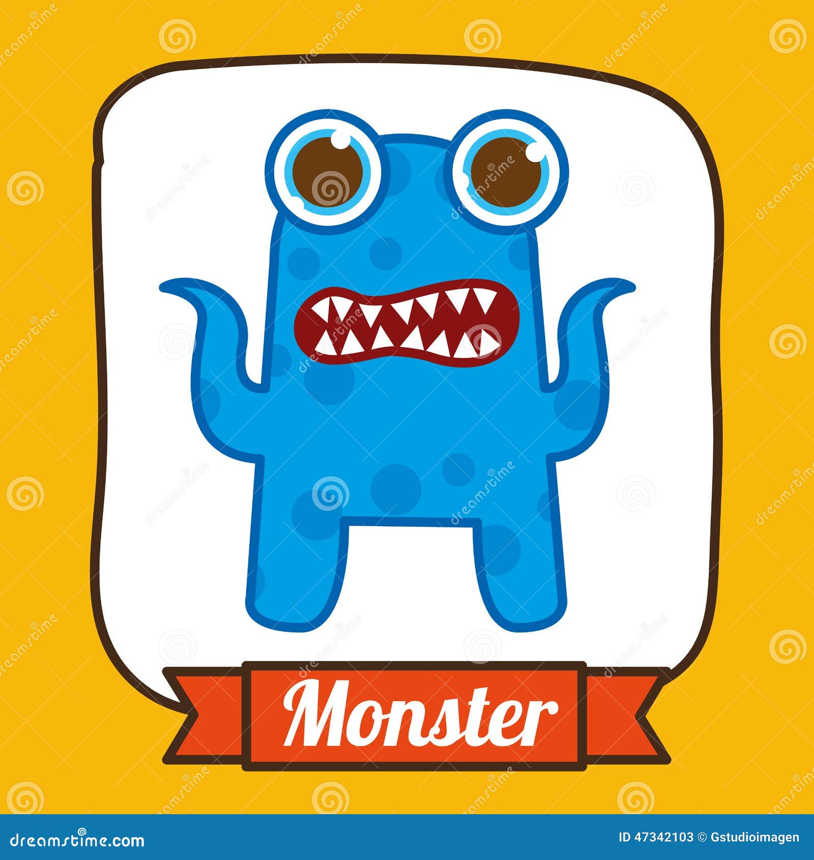 Monster design stock vector. Illustration of ribbon, creature - 47342103