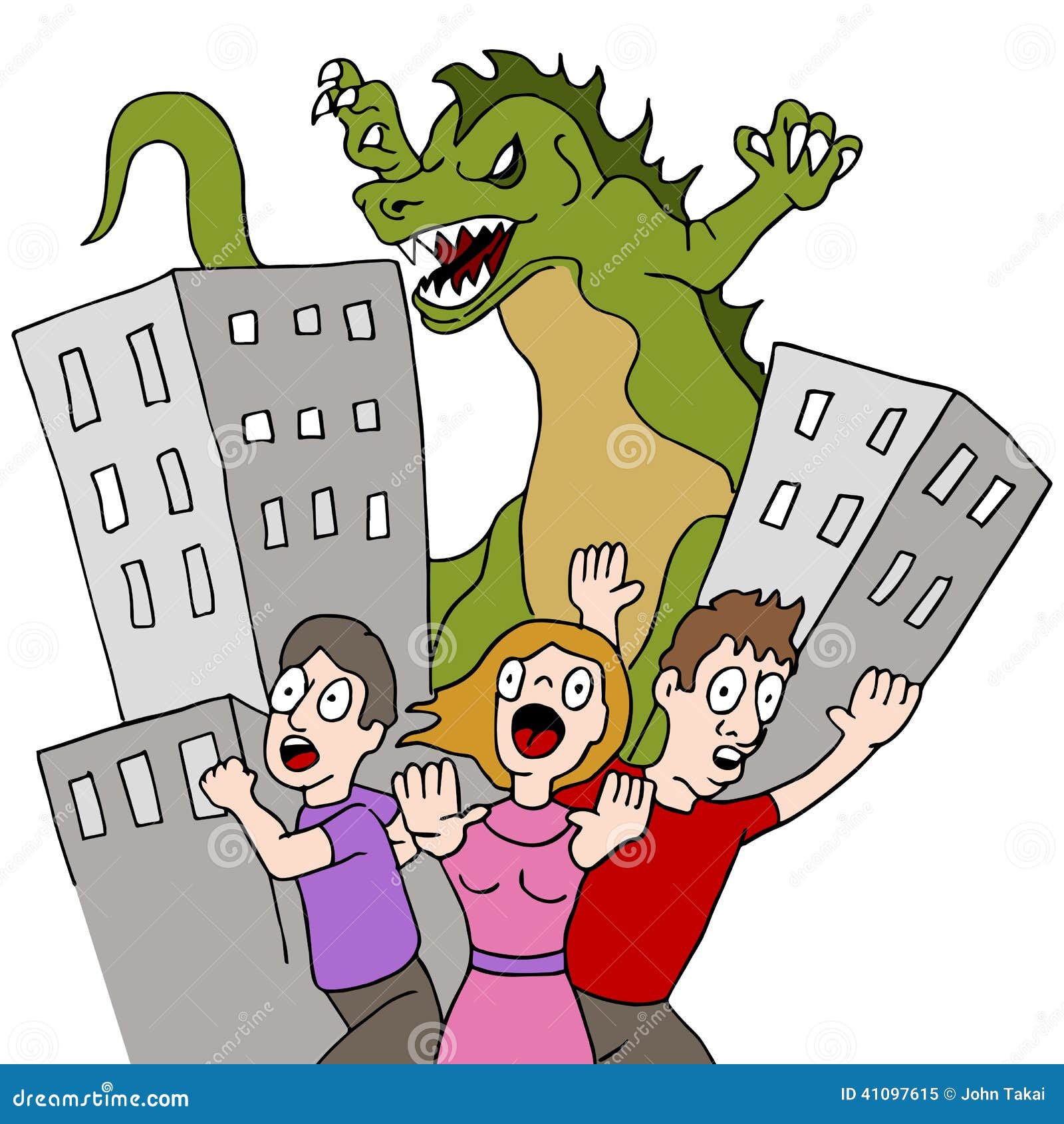 Monster Destroys City stock vector. Illustration of monstrous - 41097615