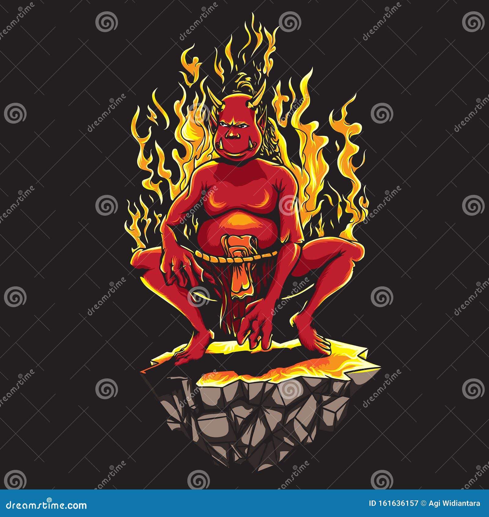 Monster Art Burn Him Self Vector Design Stock Vector - Illustration of ...