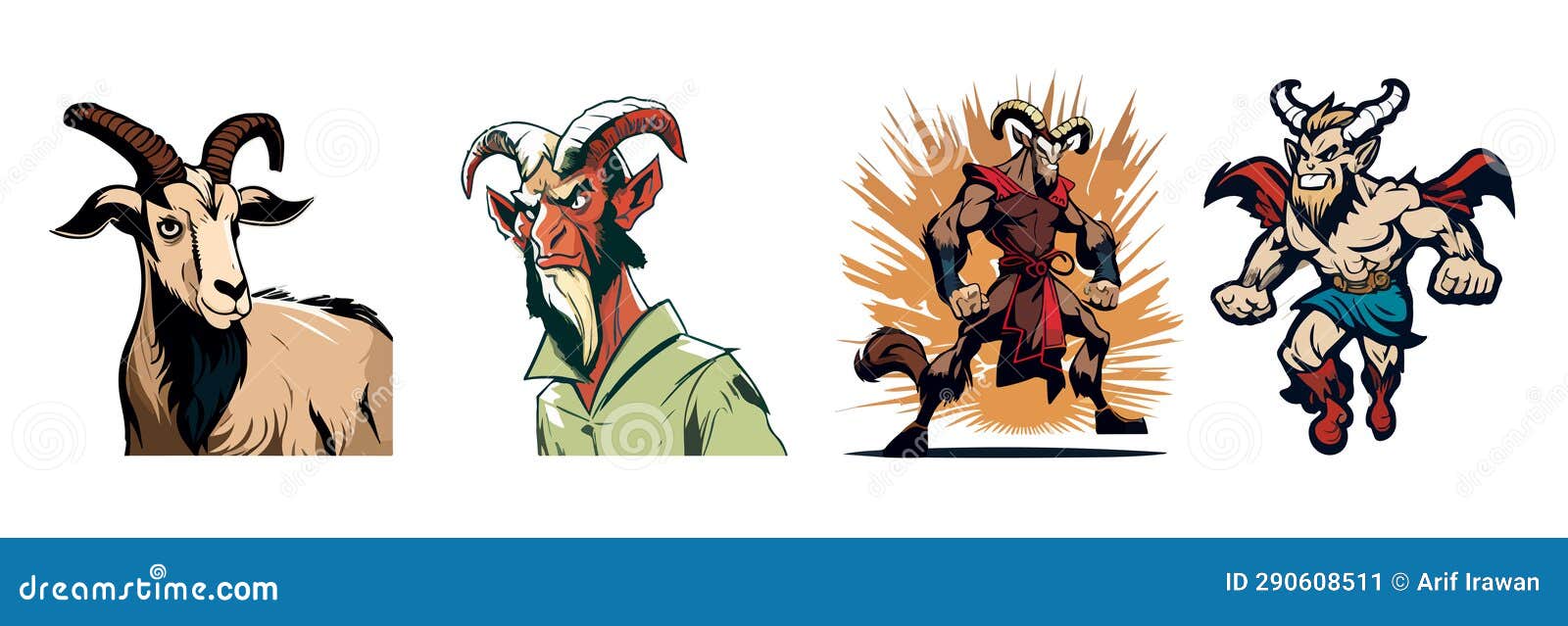 MONSTER DEVIL GOAT CHARACTER VECTOR Stock Vector - Illustration of ...