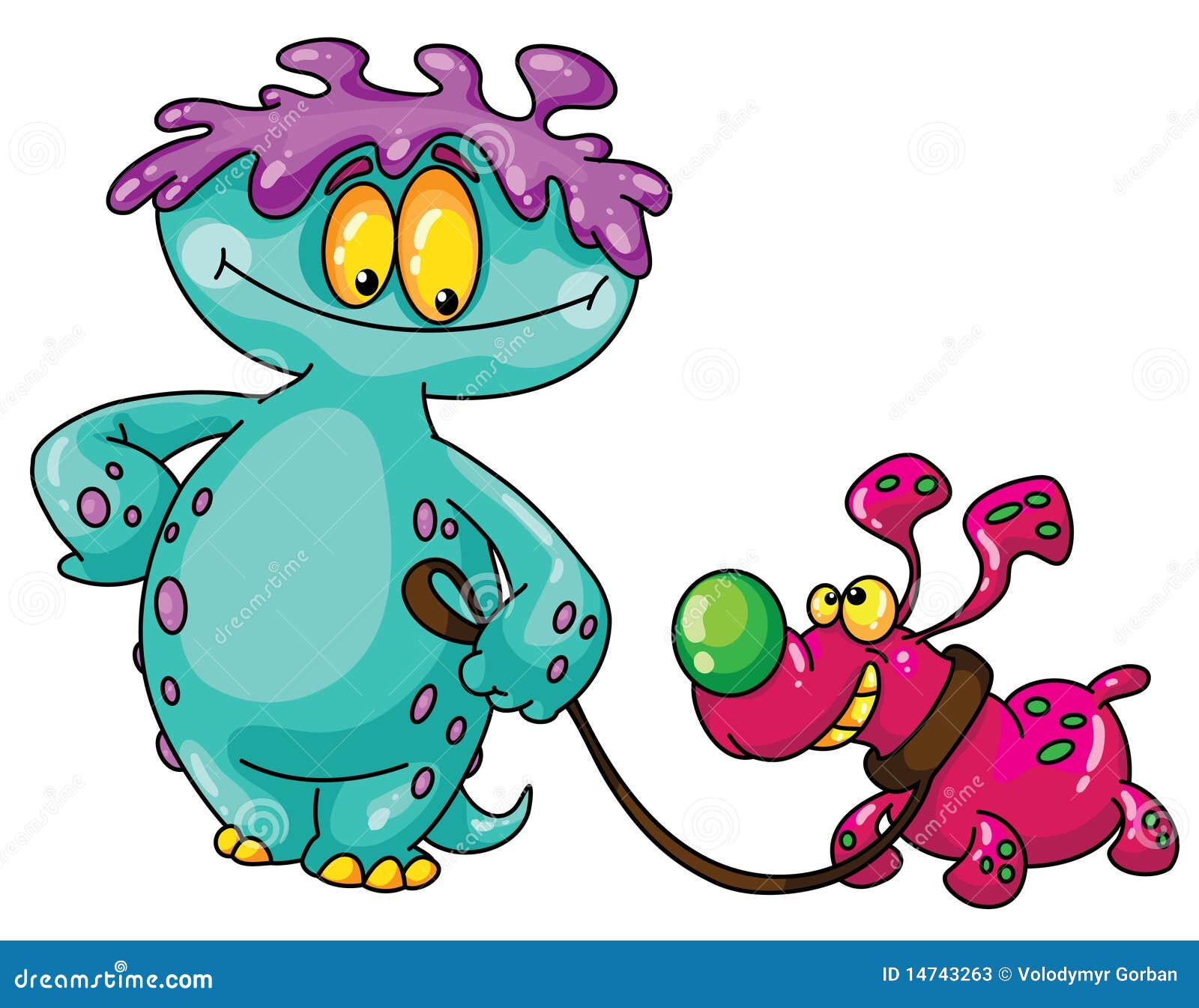 Monster with dog stock vector. Illustration of alien - 14743263