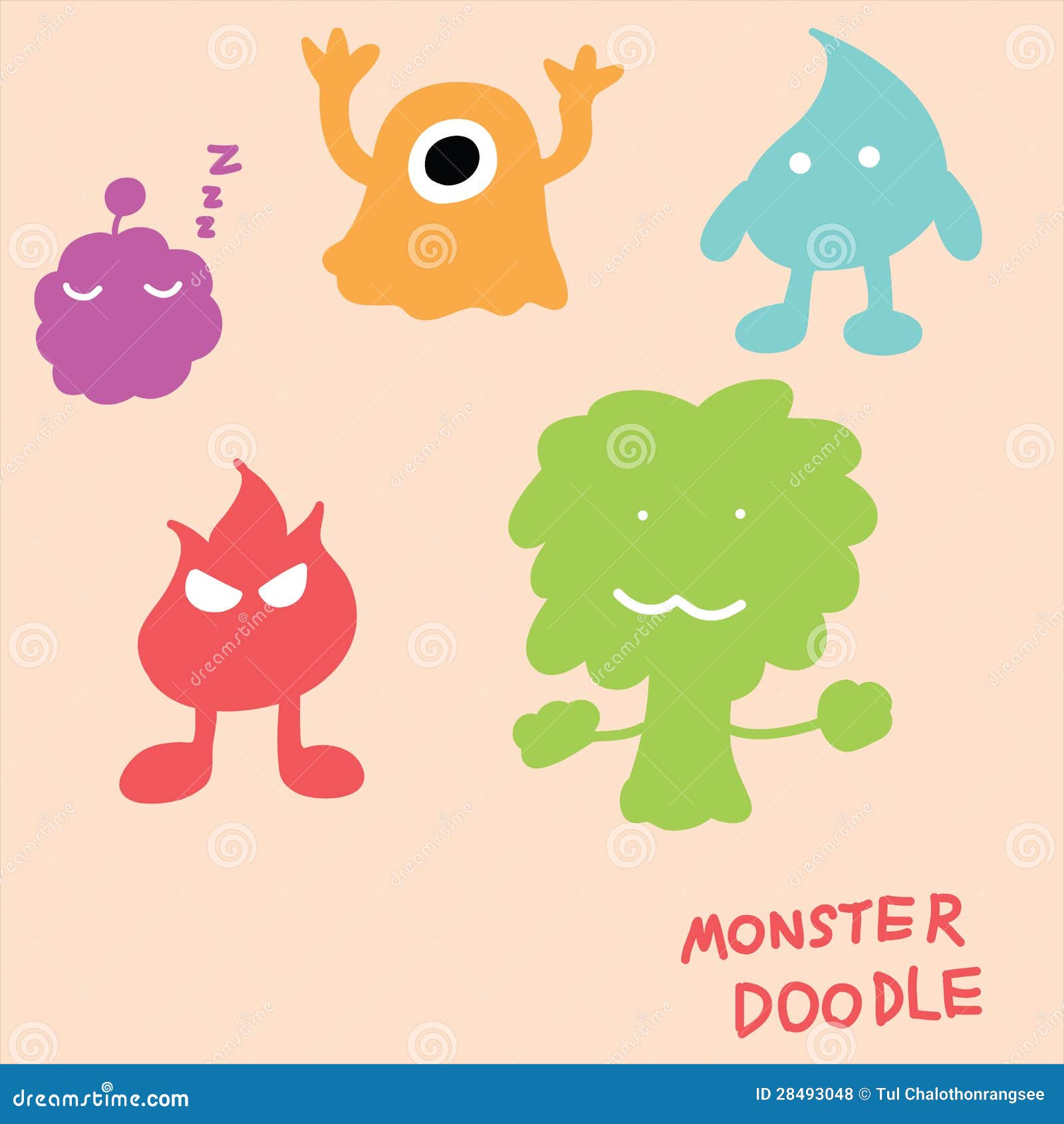 Monster doodle stock illustration. Illustration of tree - 28493048