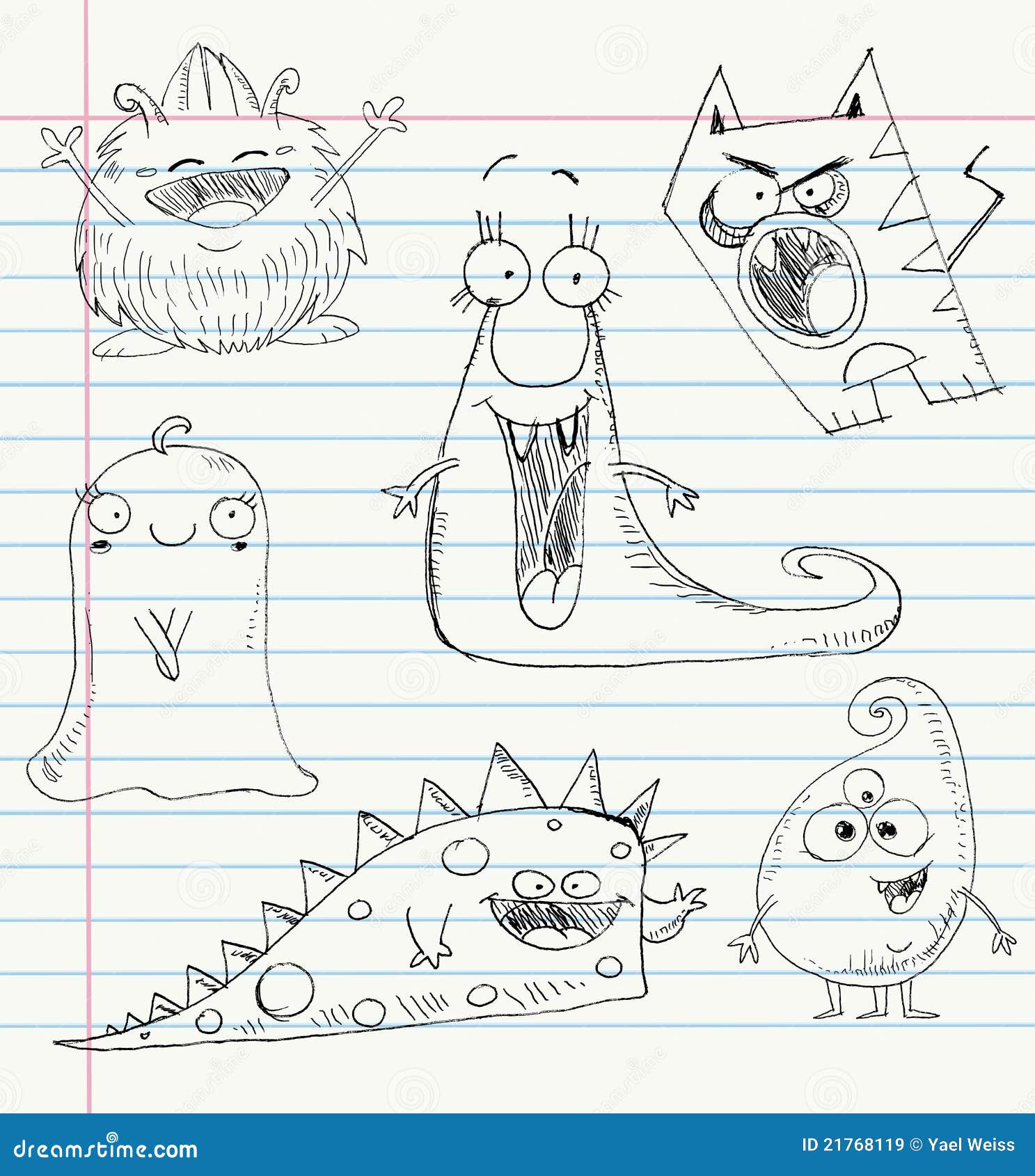 Monster doodles set 1 stock vector. Illustration of halloween - 21768119