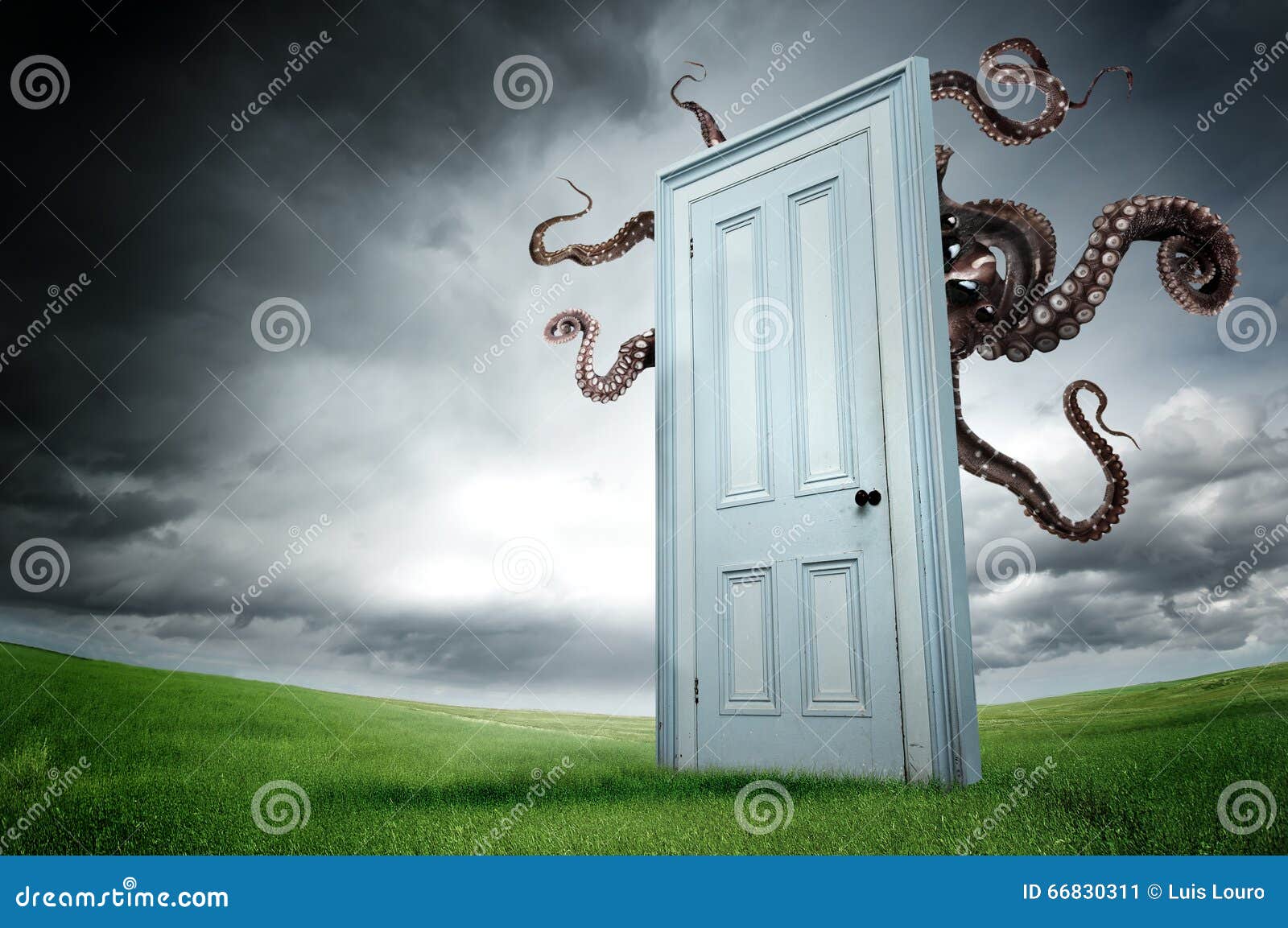 Monster door stock image. Image of fear, creature, door - 66830311