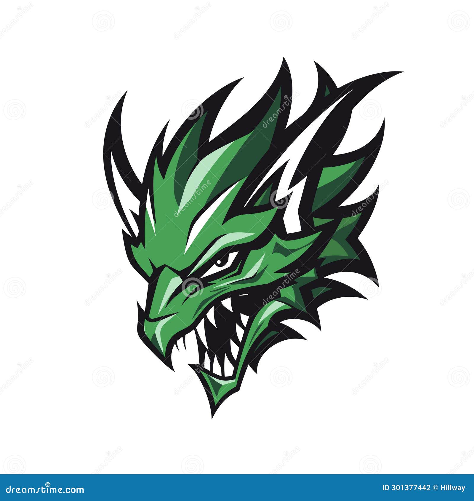 Monster Dragon Head Vector Illustration, Tattoo Logo Icon Design ...
