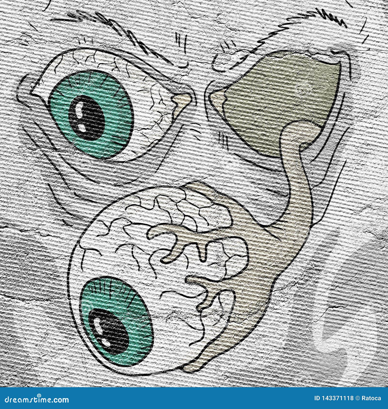 Fear monster draw stock illustration. Illustration of ugly - 143371118