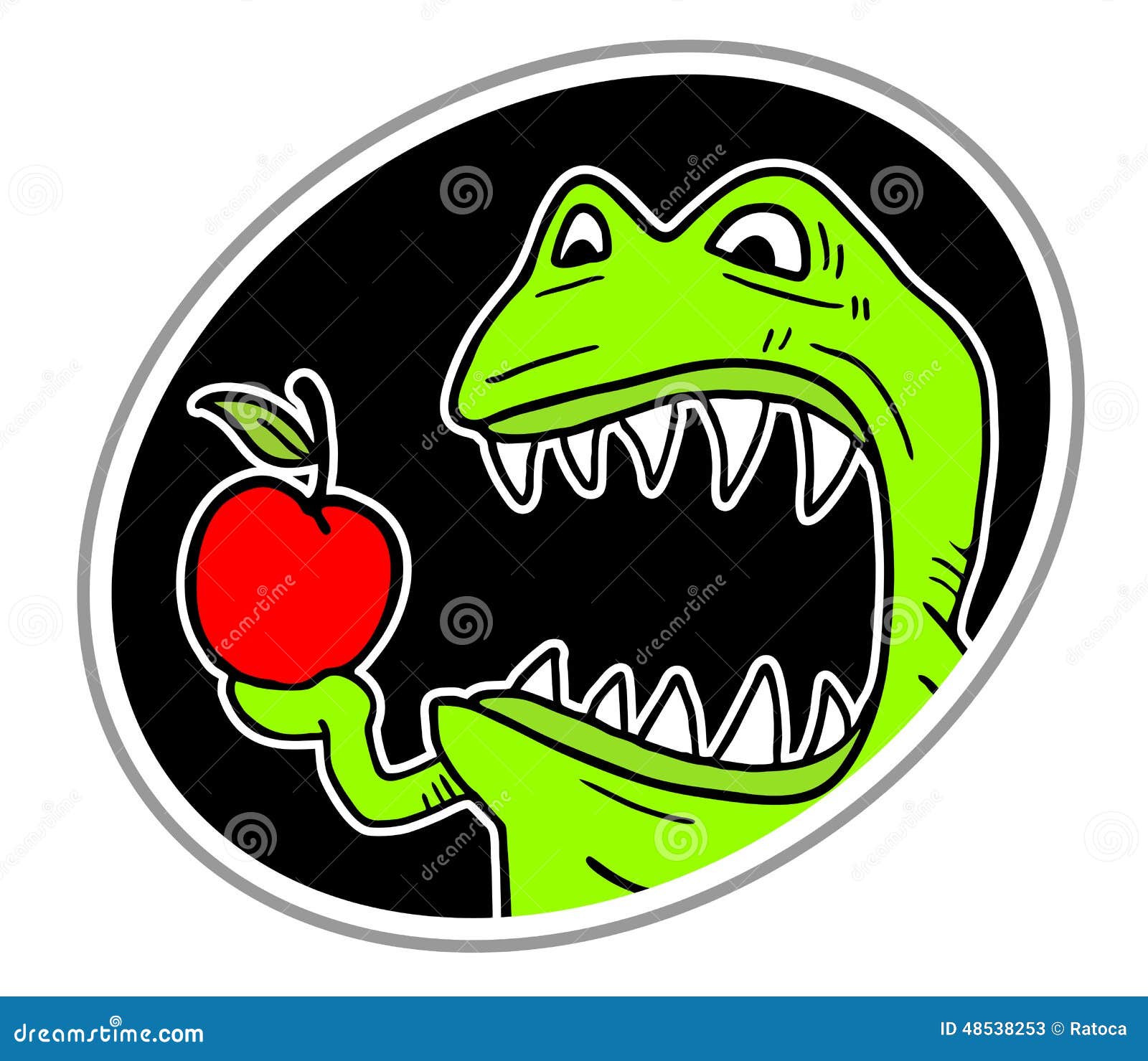 Monster eat apple stock vector. Illustration of victim - 48538253