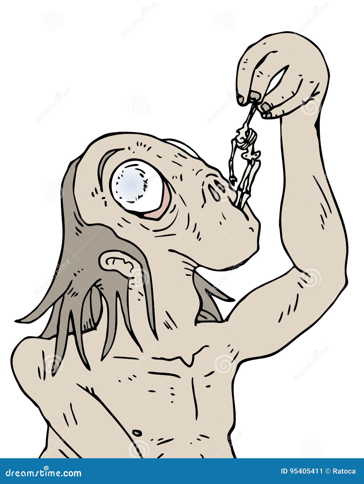 Monster eating stock vector. Illustration of halloween - 95405411